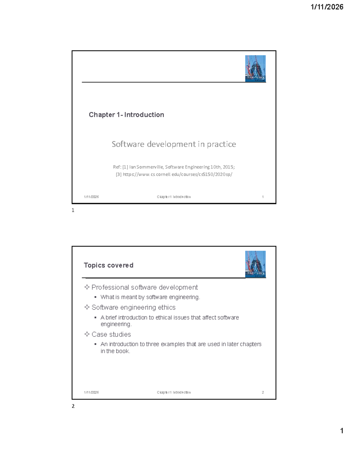 Ch1 Introduction to Software Development - Ian Sommerville - Studocu