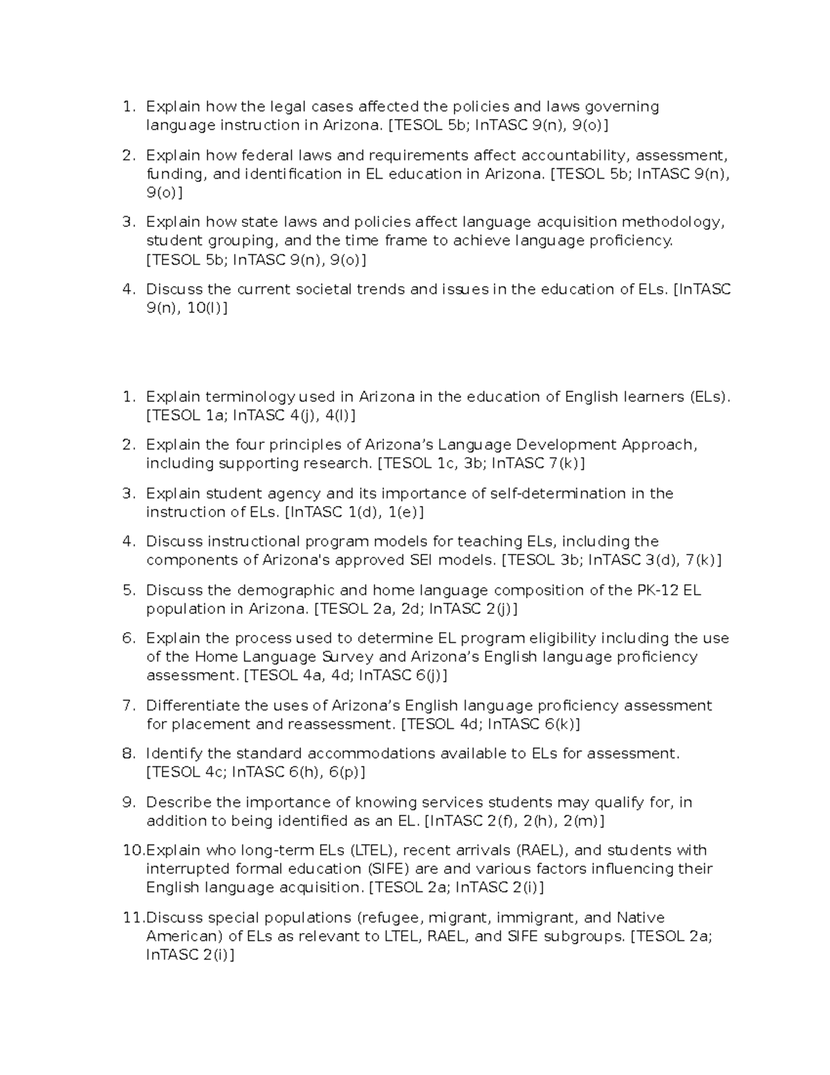 ESL 56 Week 1 Assignments - Explain how the legal cases affected the ...