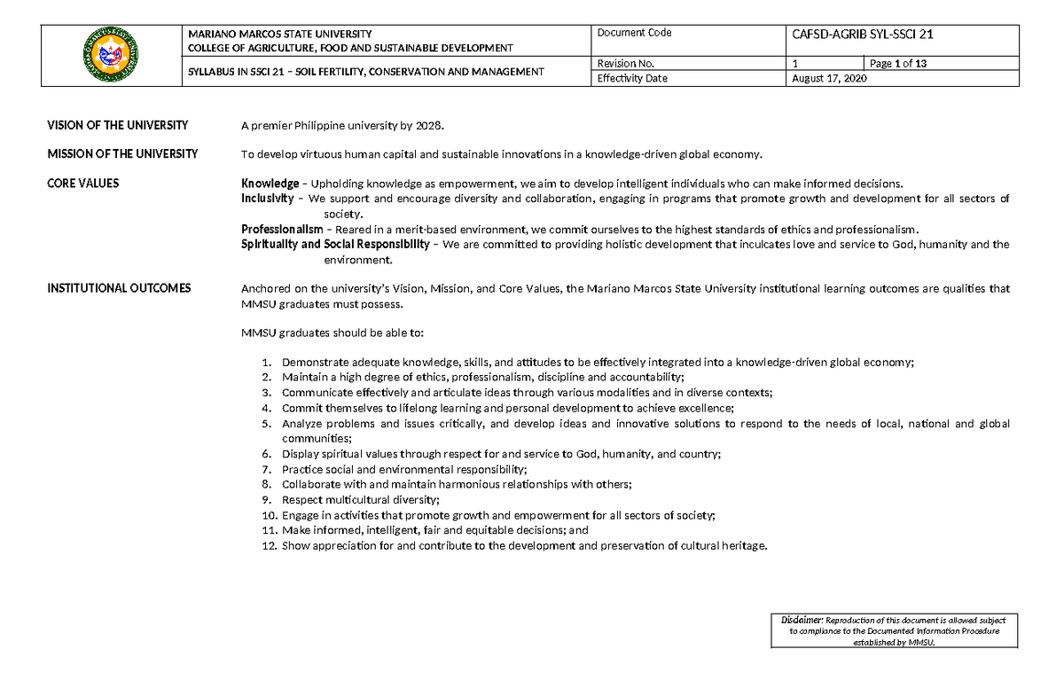 SSCI-21-syllabus - MARIANO MARCOS STATE UNIVERSITY COLLEGE OF ...