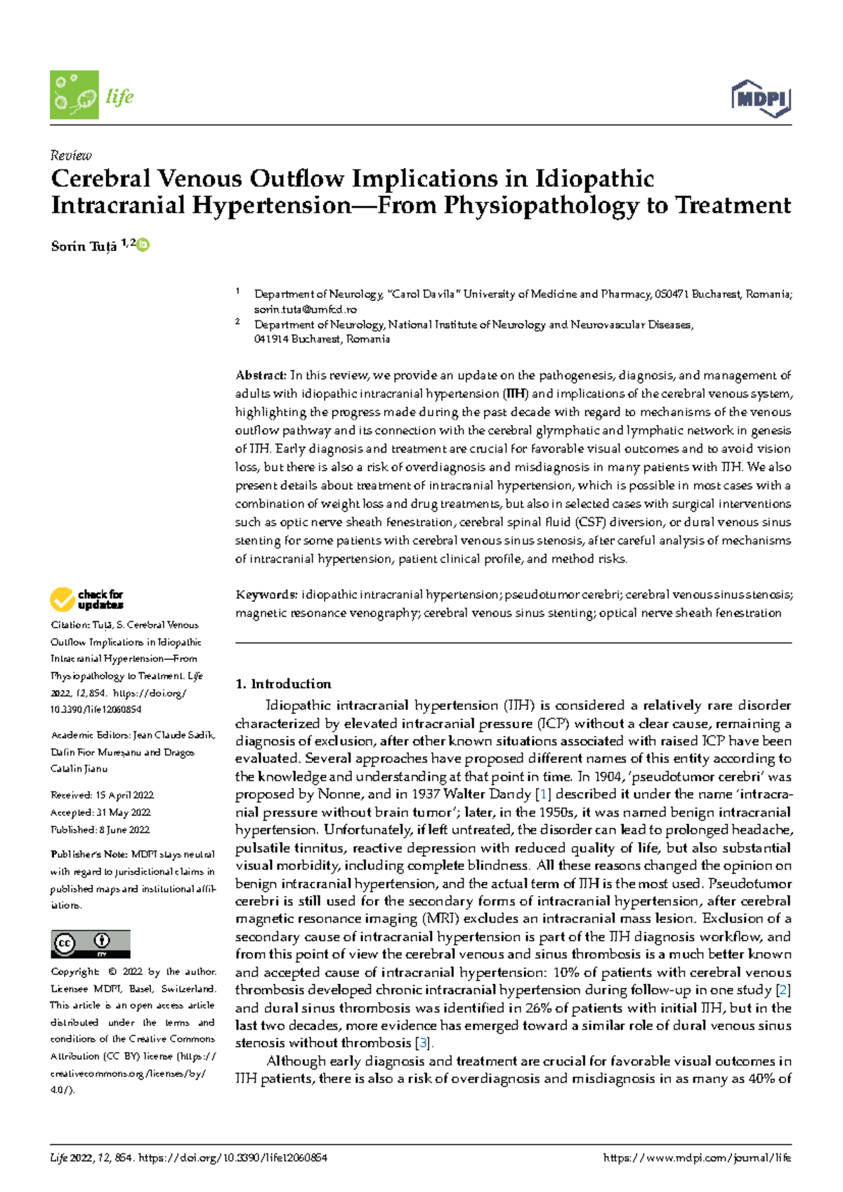 Cerebral Venous Outflow in Idiopathic Intracranial Hypertension ...