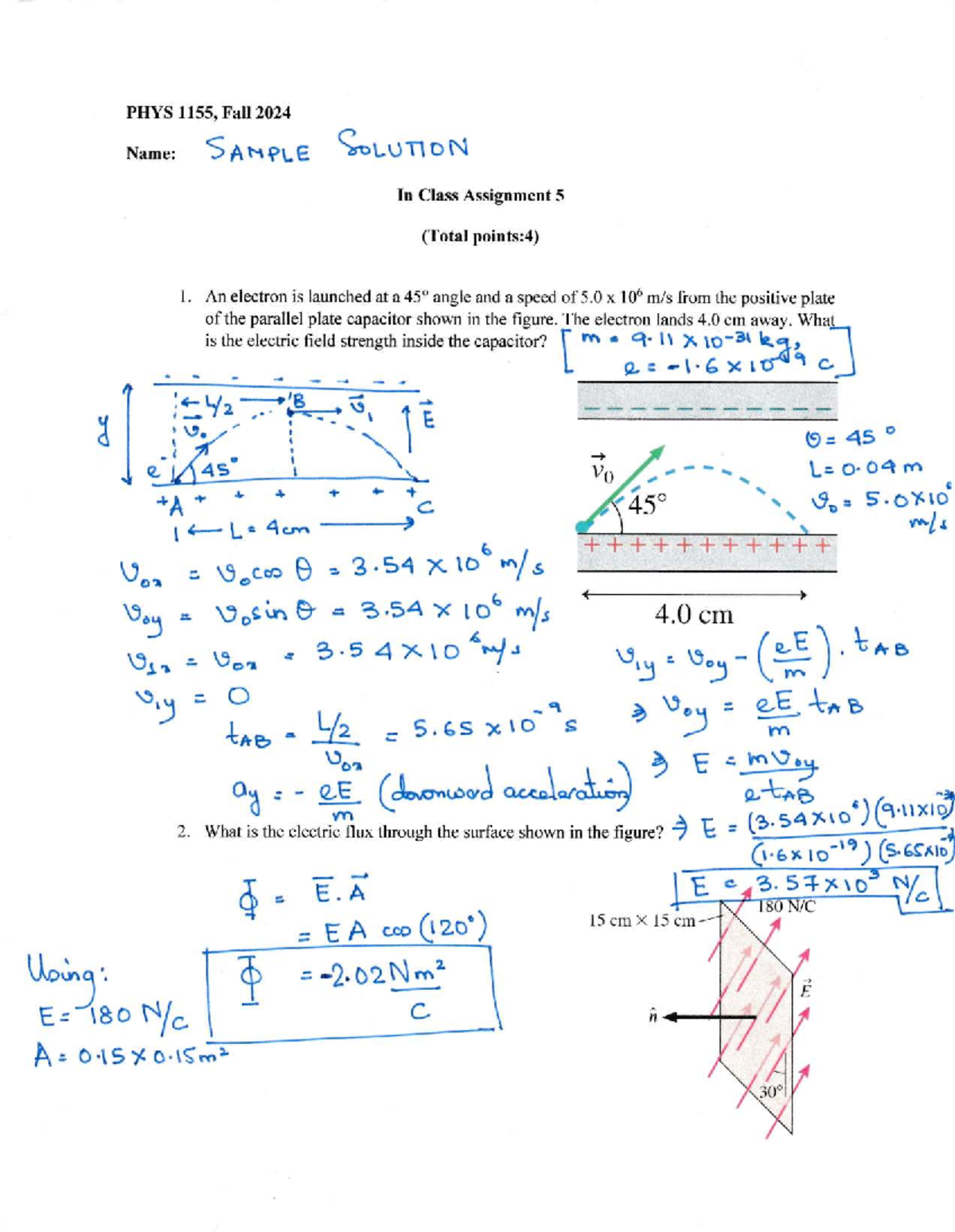 PHYS 1155 F24 In-Class Assignment 5 Solutions - Practice Problems - Studocu