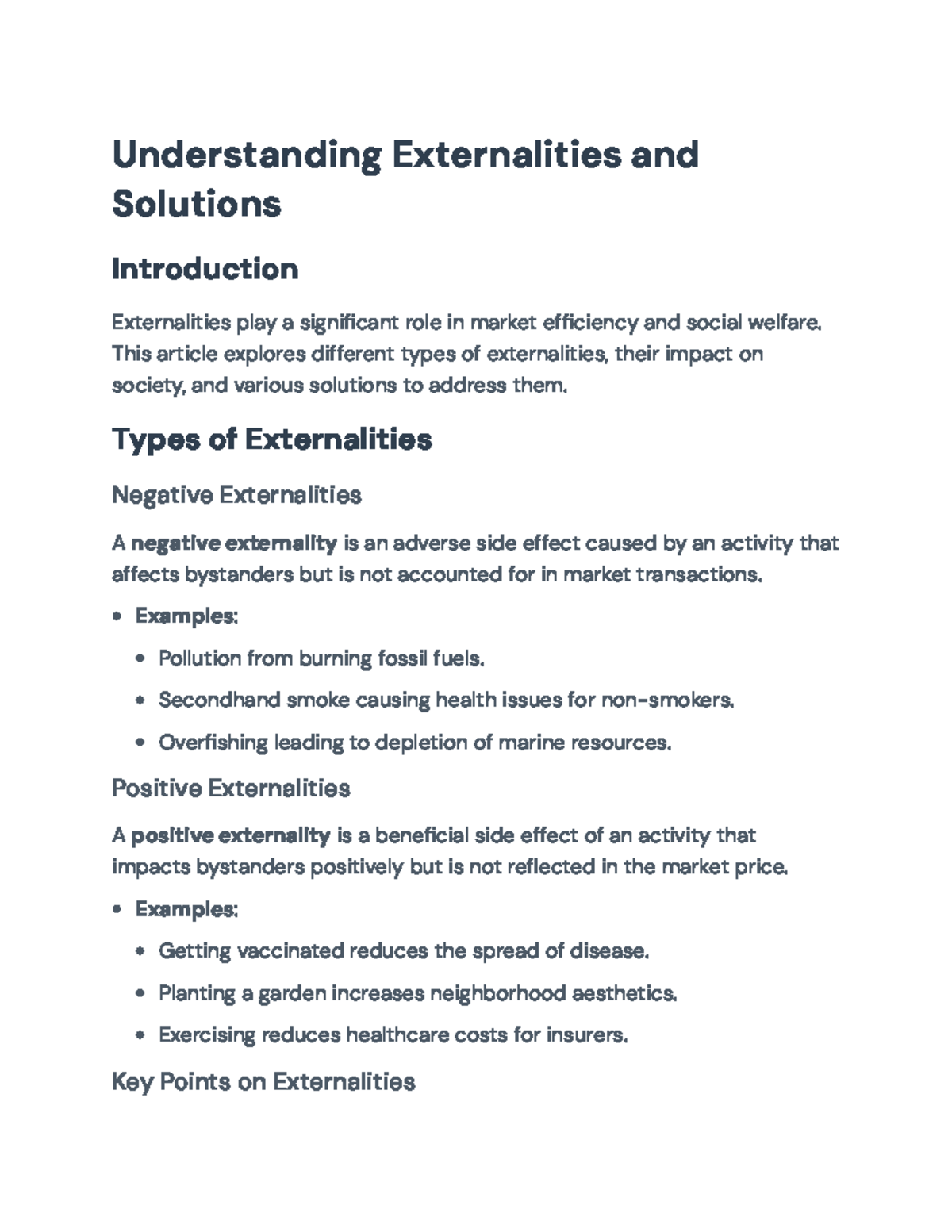 ECO 201: Understanding Externalities & Solutions for Market Efficiency - Studocu