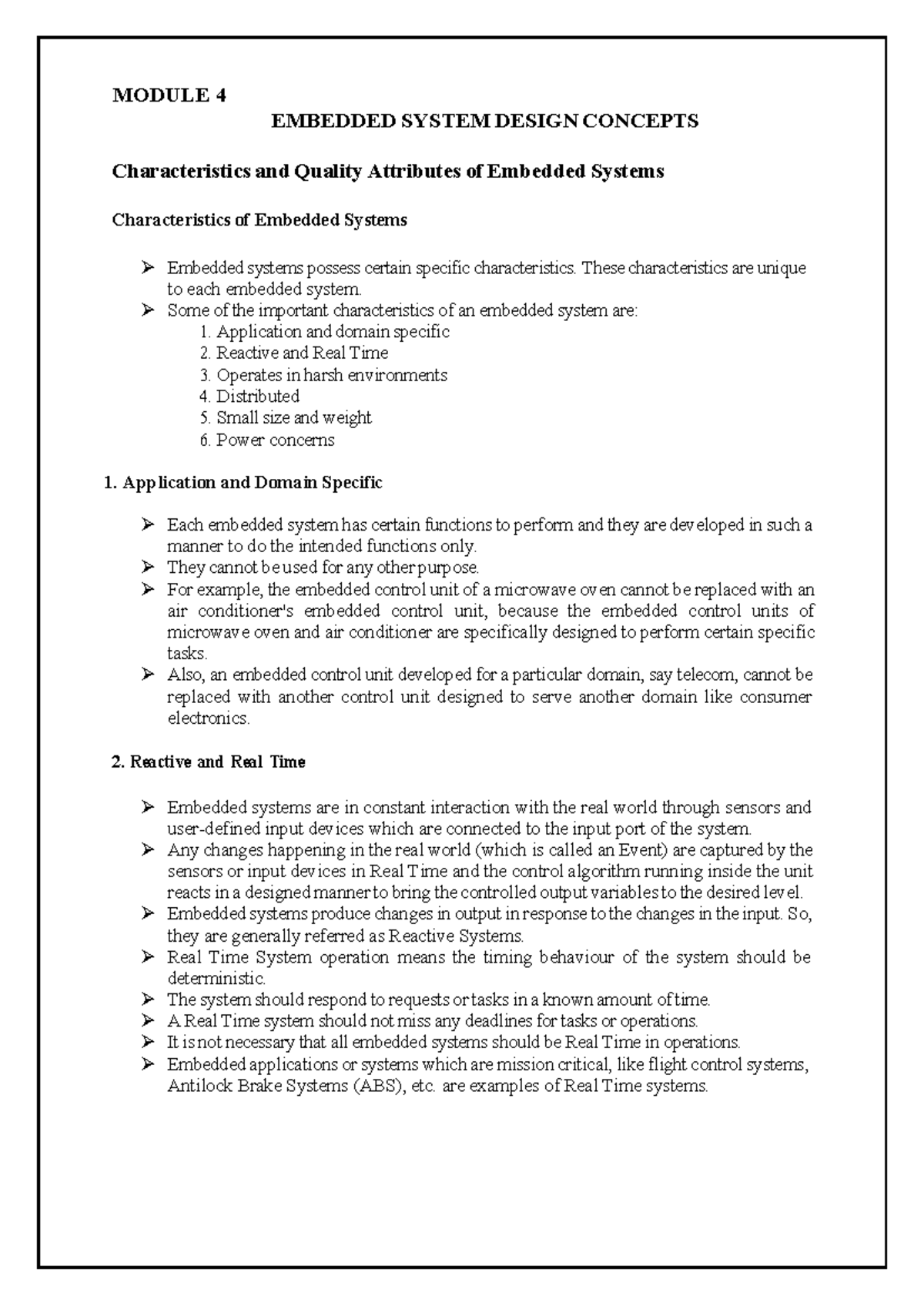 Module 4: Embedded System Design Concepts and Quality Attributes - Studocu