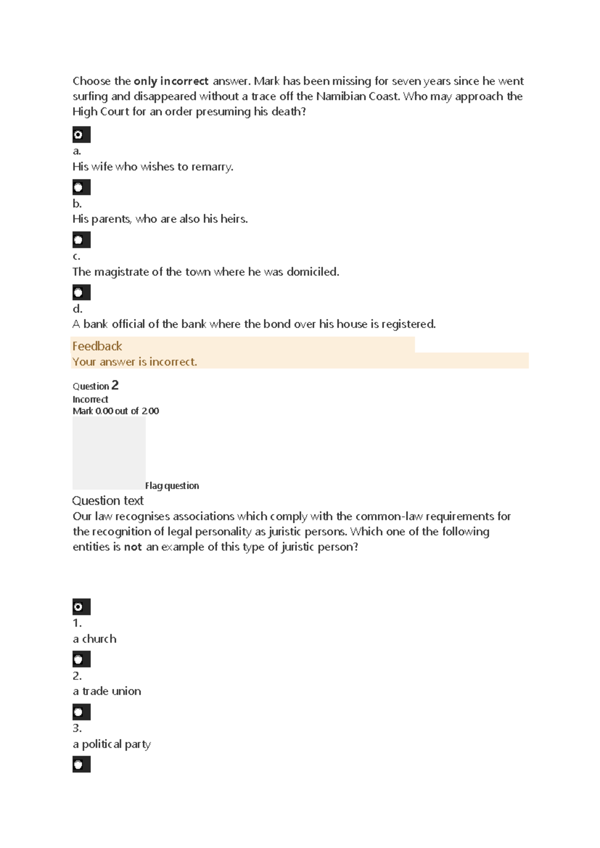 Assessment 1 Attempt: Legal Concepts and Juristic Persons Insights ...