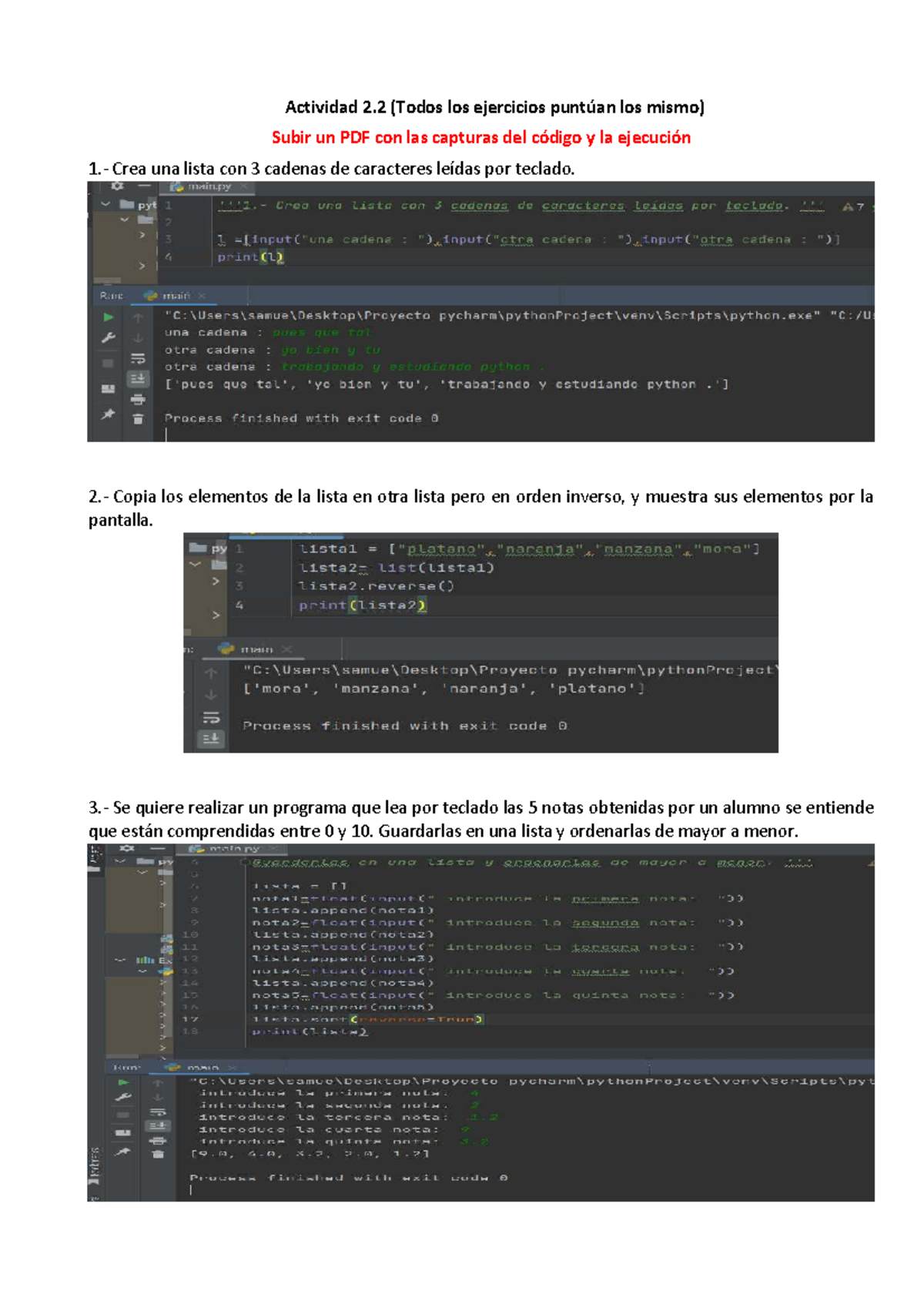 Actividad 2.2: Ejercicios de Listas y Diccionarios en Python - Studocu