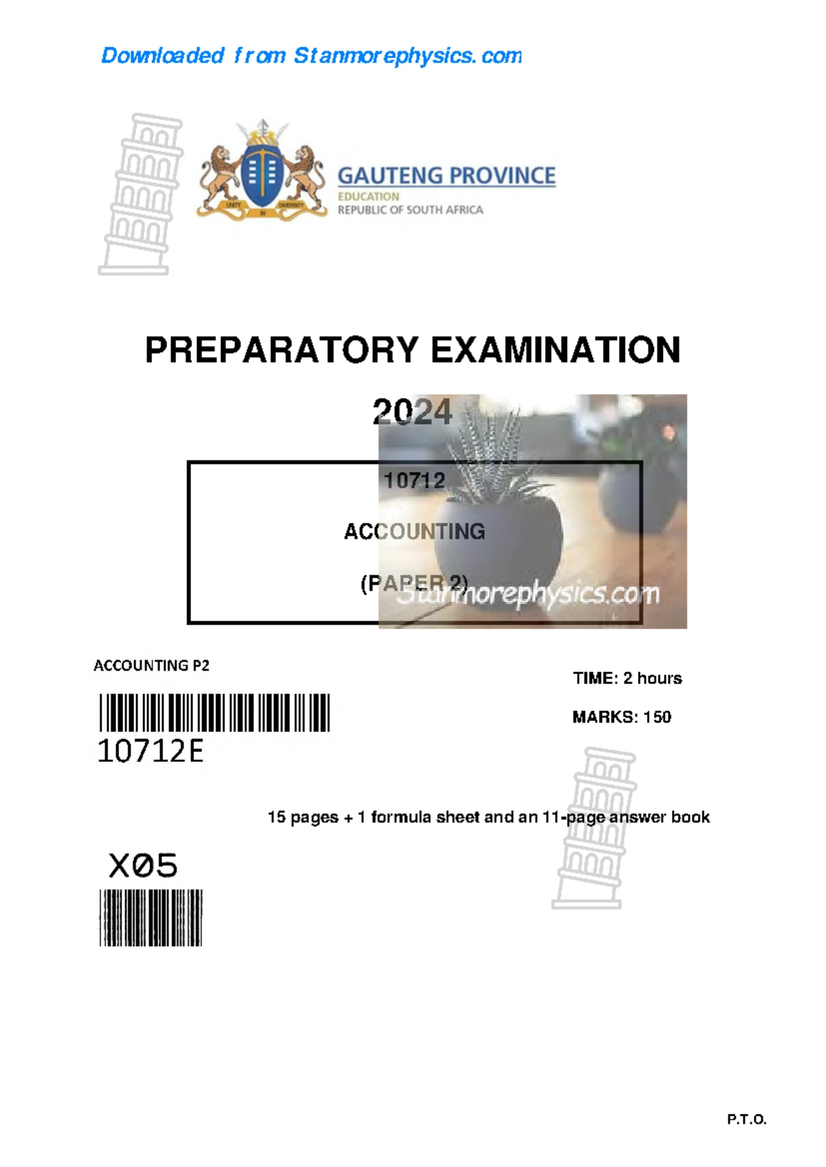 Grade 12 Accounting P1 September 2024 Exam Paper and Answer Book - Studocu