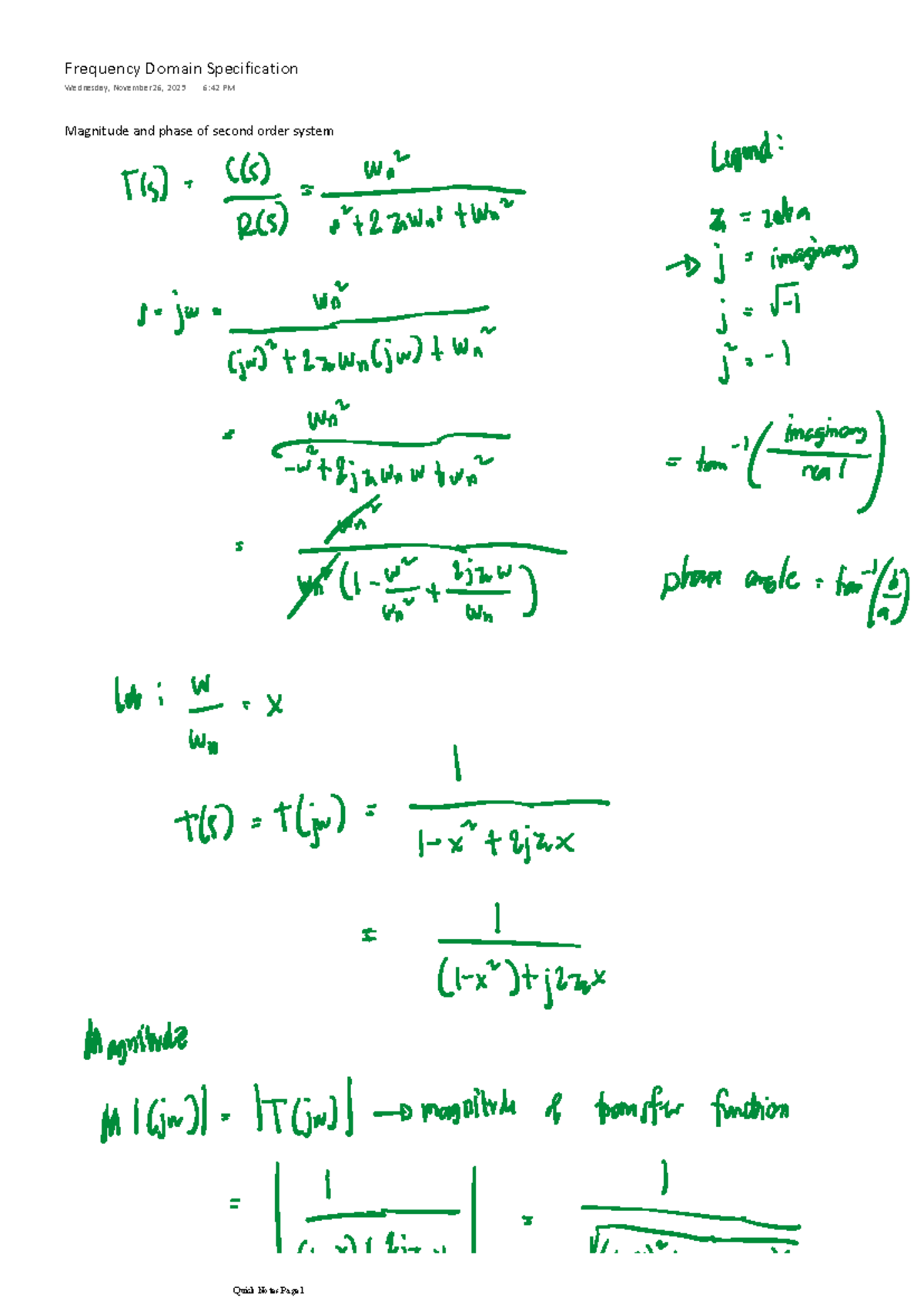Frequency Domain Specification - Computer Engineering - Magnitude and ...