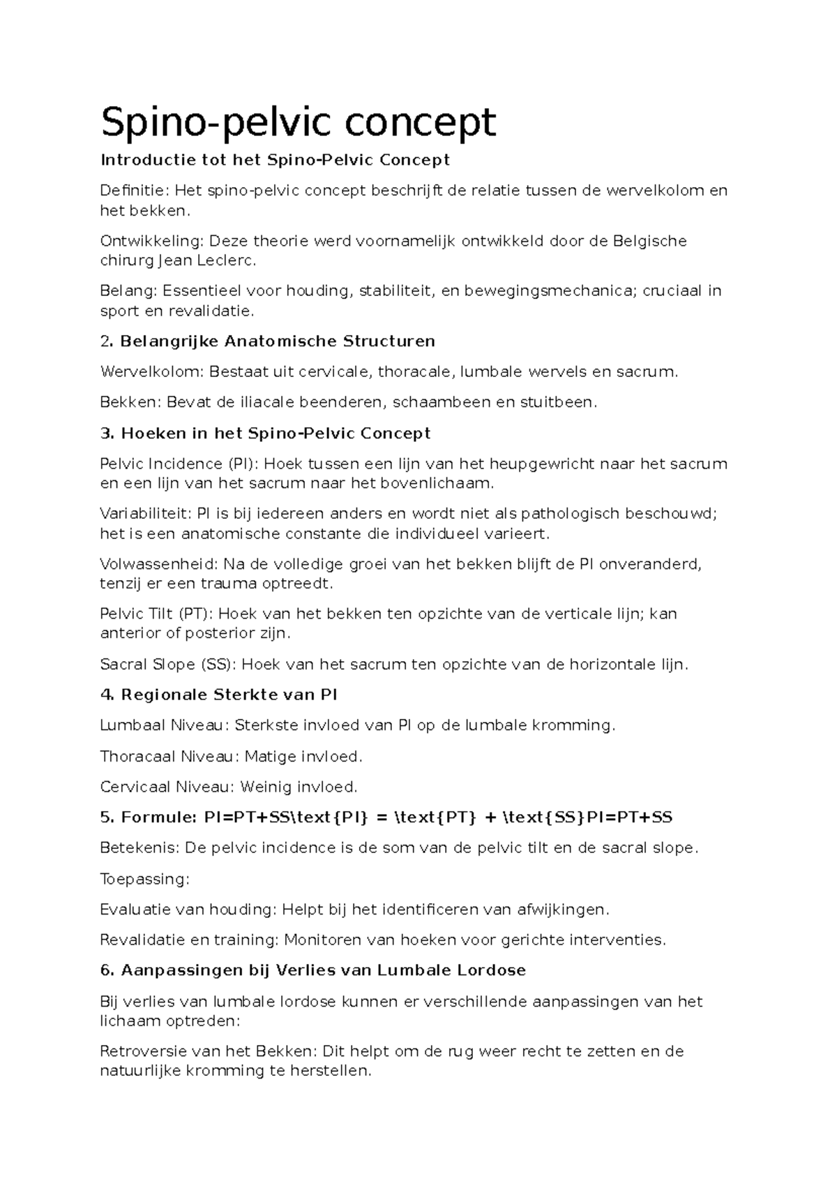 Spino-pelvic concept - Functionele anatomie: centrale as en perifere ...