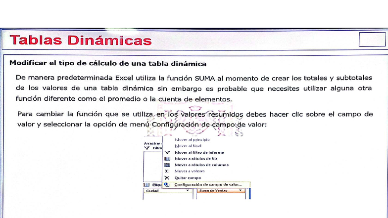 Guía de Tablas Dinámicas en Excel - ICO 9 - Studocu