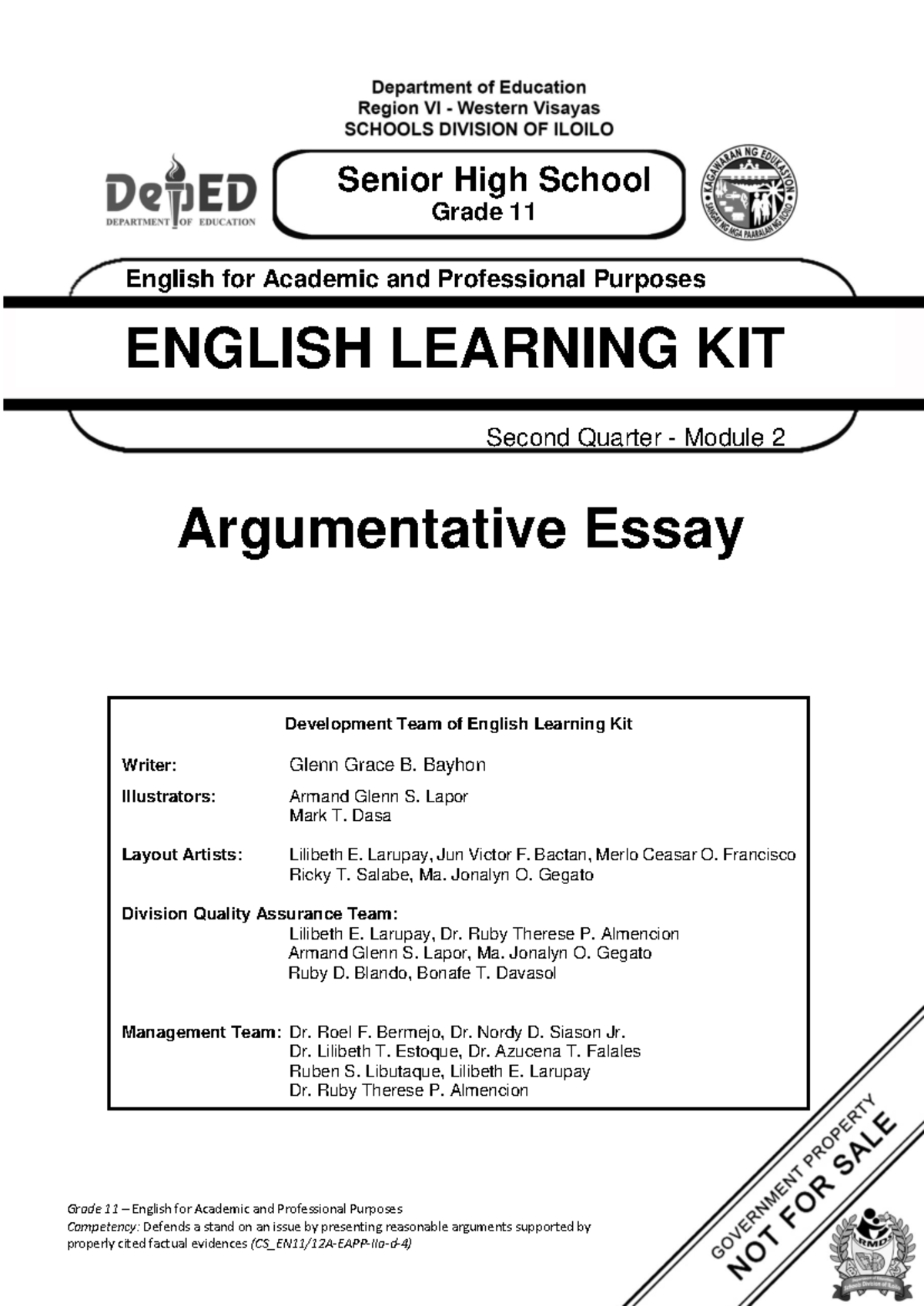 EAPP Q2 Module 2 Final - 1 ####### Grade 11 – English for Academic and ...