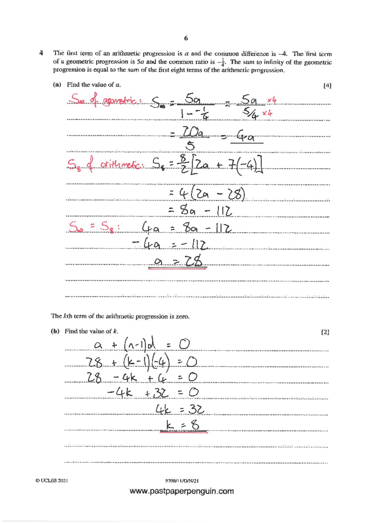 A Level Math: Mixed Problems on Arithmetic & Geometric Progressions ...