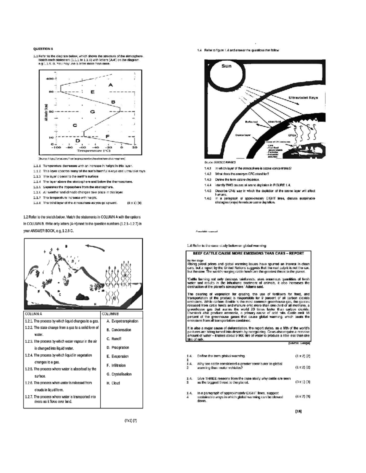 Geo 101: Atmosphere Structure & Global Warming Case Study Test - Studocu
