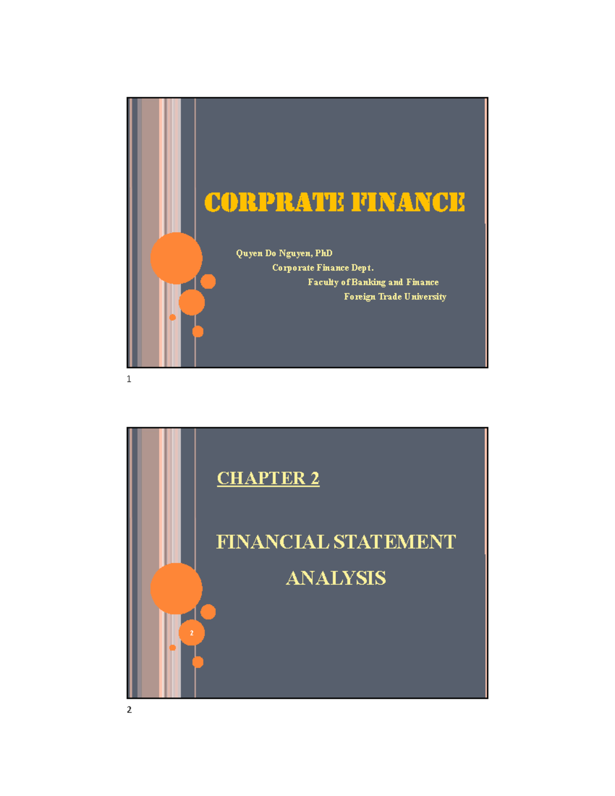 CORPRATE FINANCE FBF 2: Financial Statement Analysis Overview - Studocu