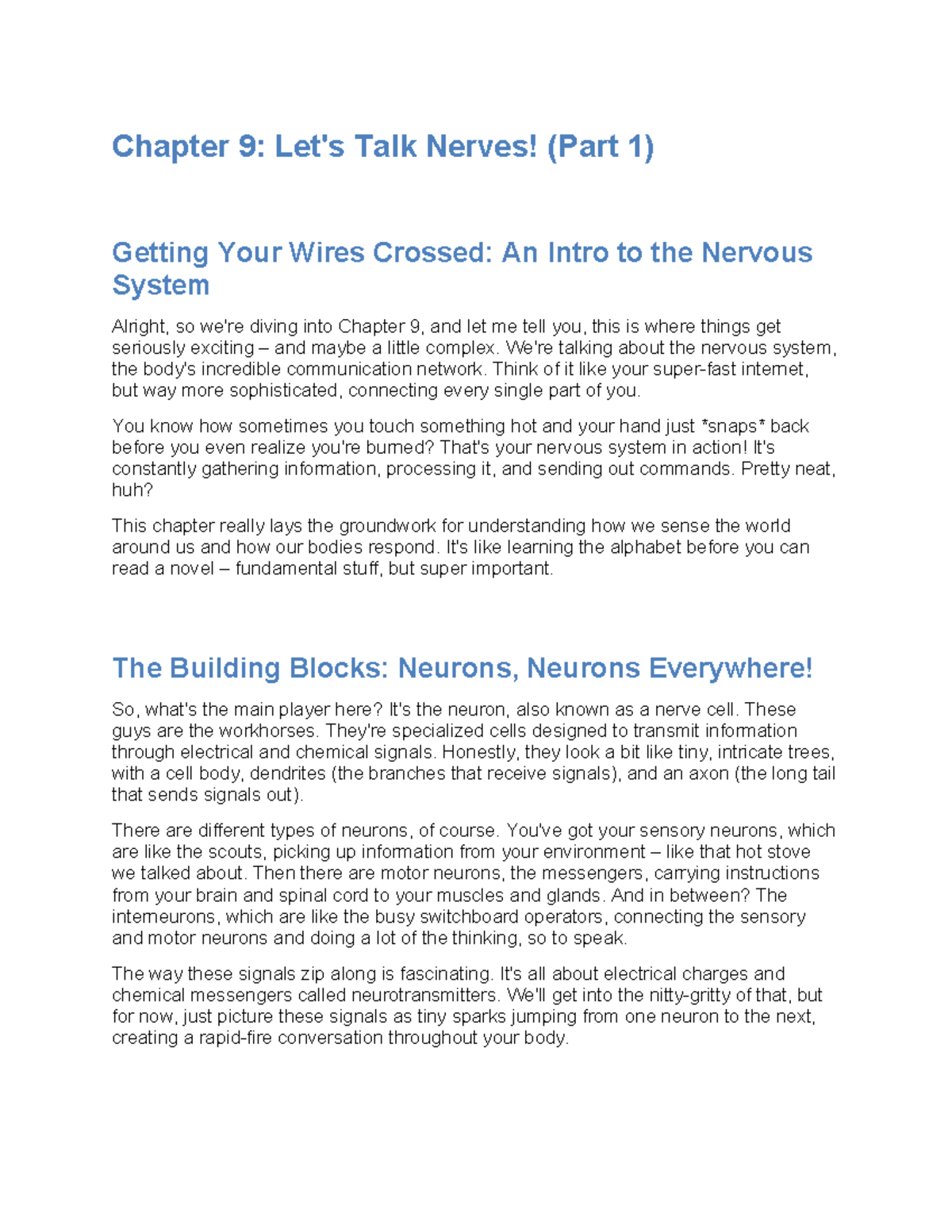 Chapter 9: Nervous System Overview - Anatomy & Physiology Review - Studocu
