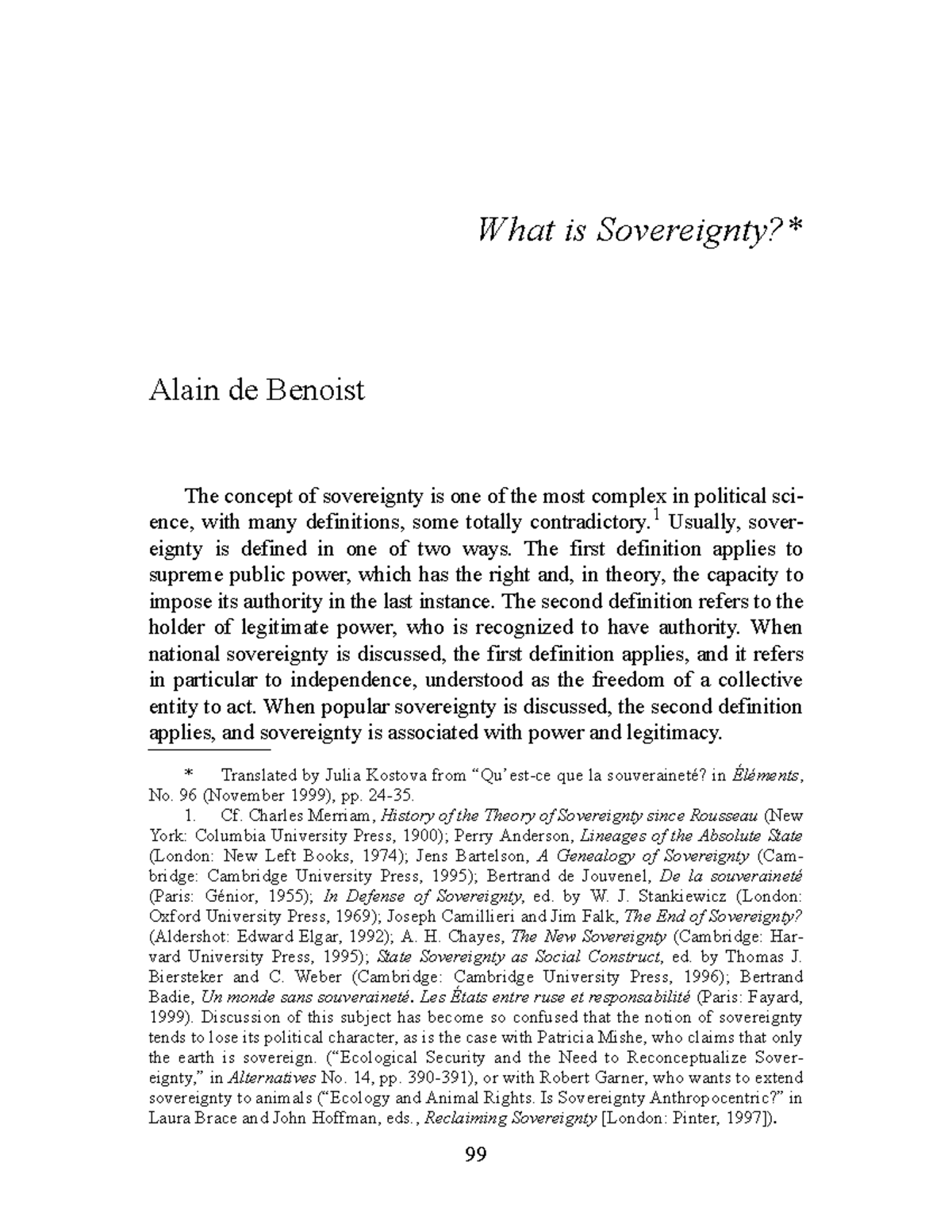 What is Sovereignty? - Notes on Political Science Concepts - Studocu