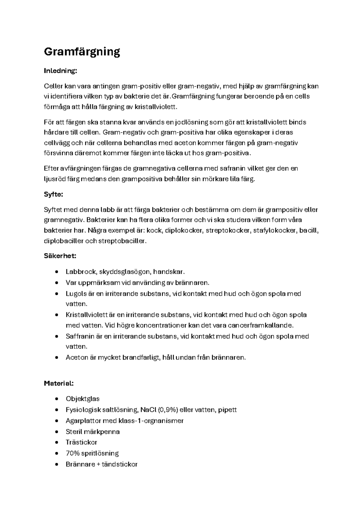 Gramfärgning - Identifiering av Grampositiva och Gramnegativa Bakterier ...