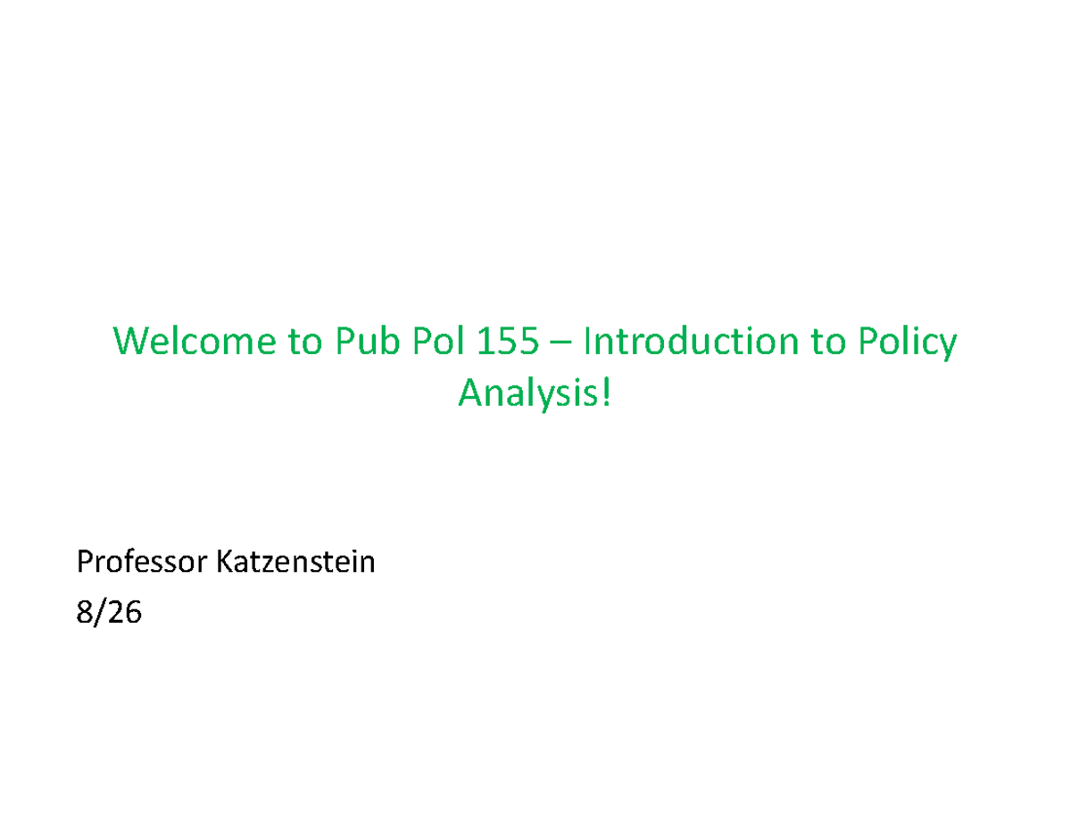 Public Policy 155 Syllabus: Course Overview and Expectations - Studocu