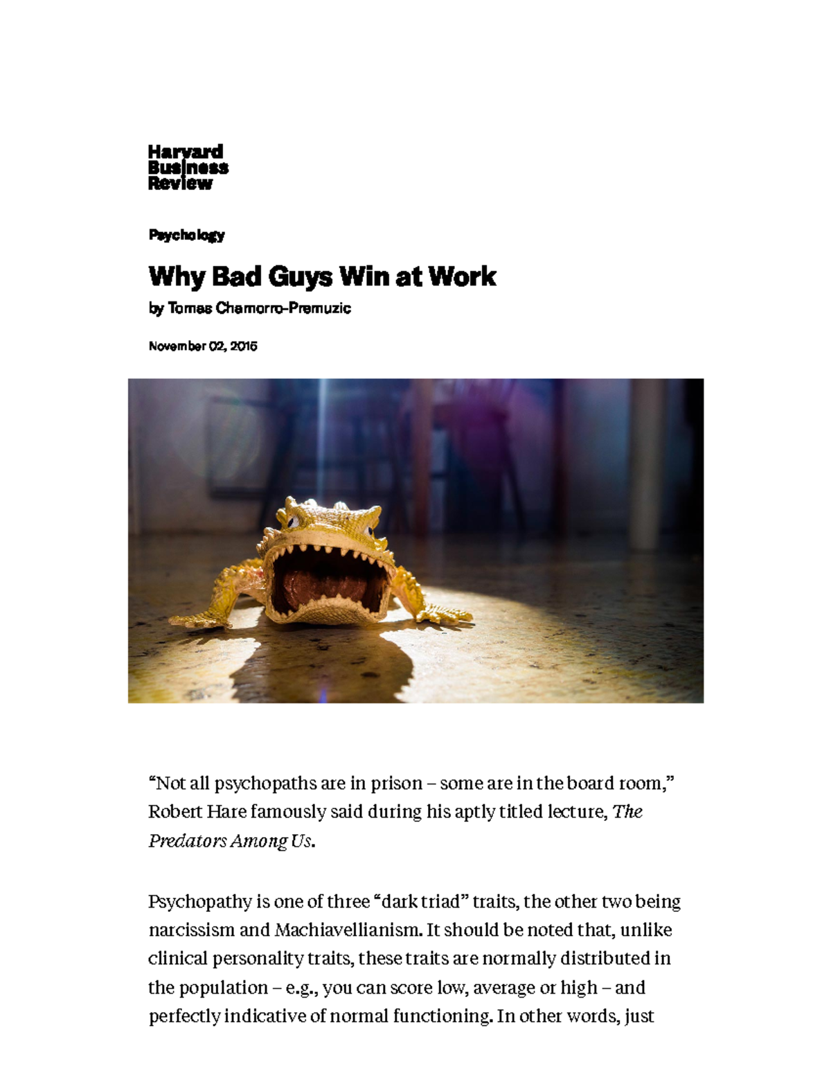 The Dark Triad at Work: Understanding Psychopathy, Narcissism, and ...