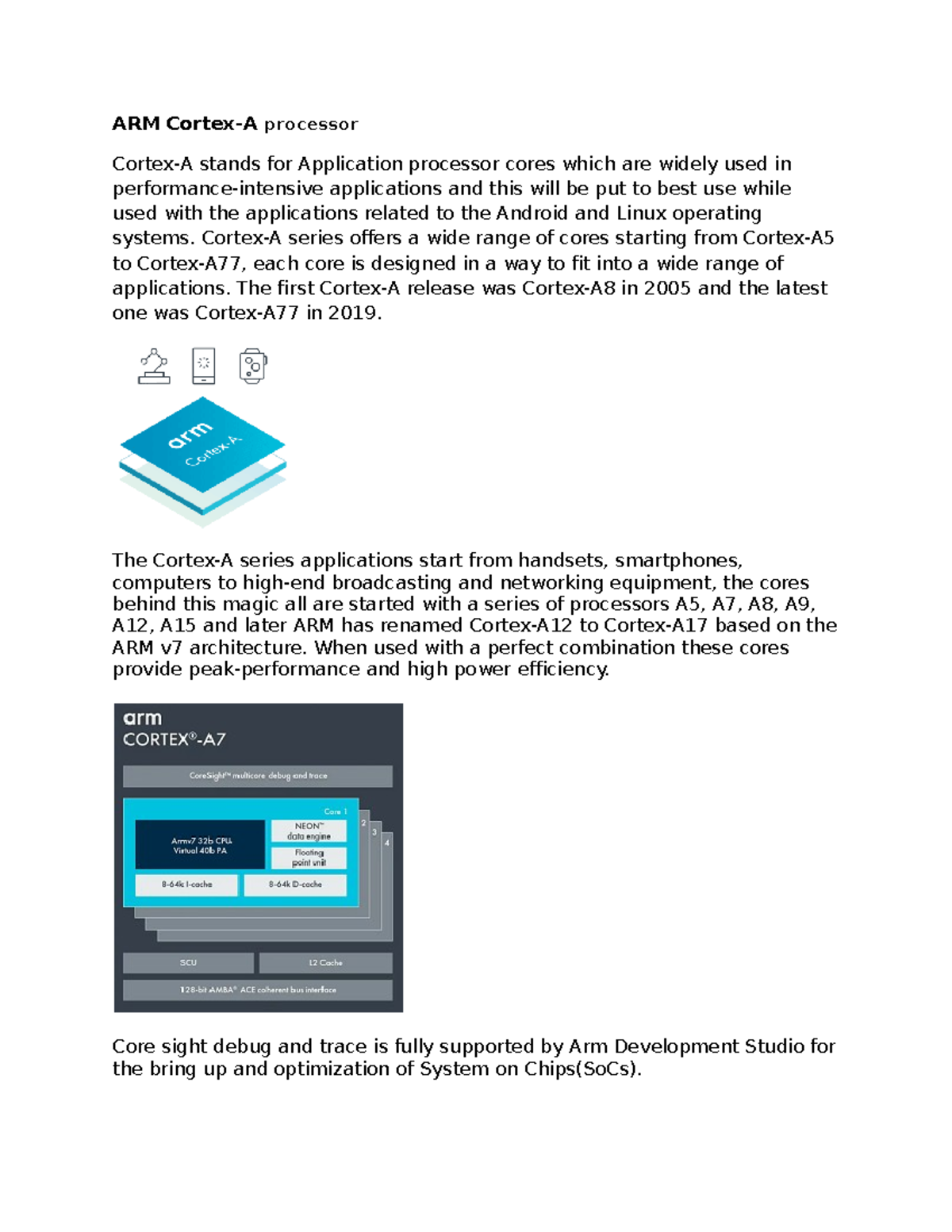 Arm Cortex Processors Arm Cortex A Processor Cortex A Stands For Application Processor Cores