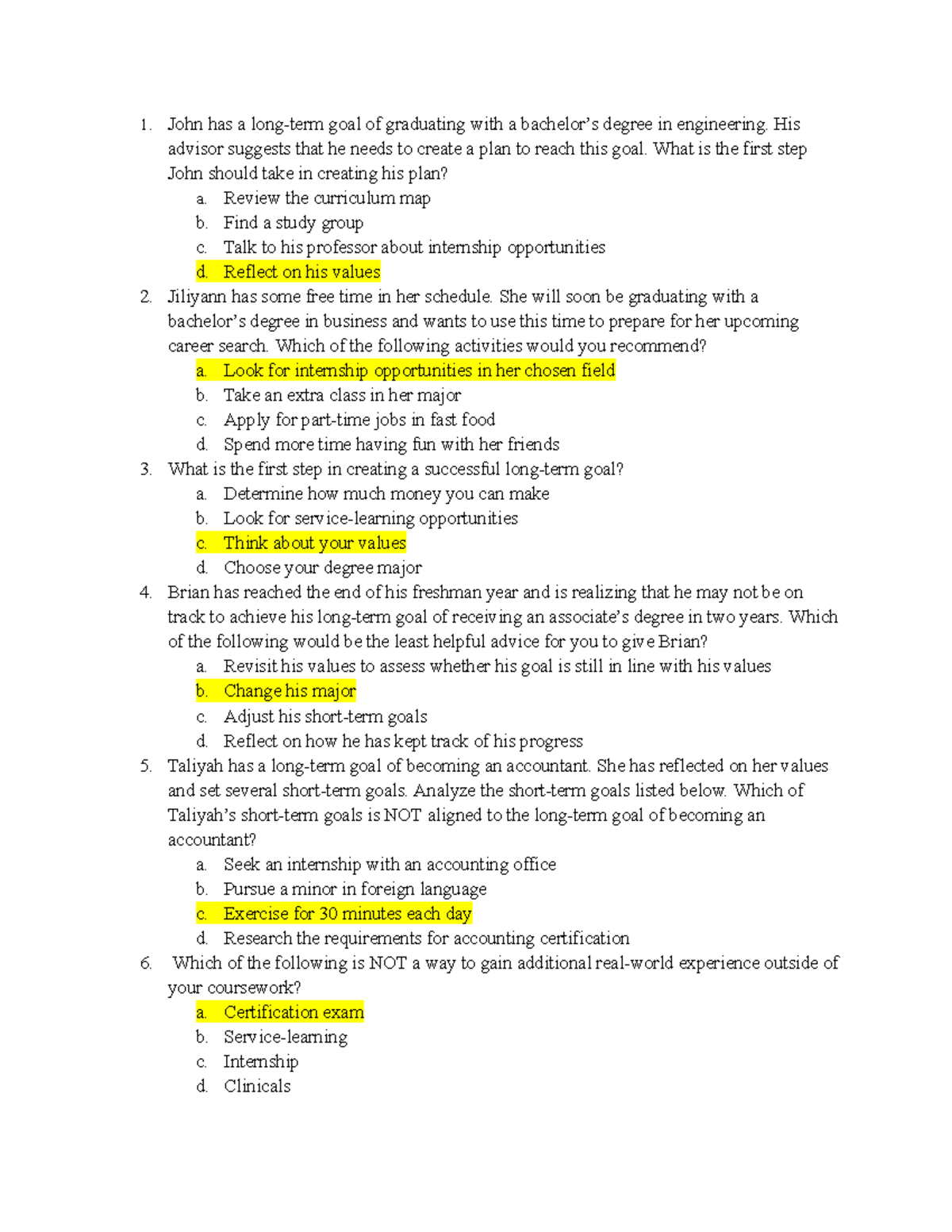 Week 4 - Strategies for Planning Your Academic Pathway MCQ Exam - Studocu