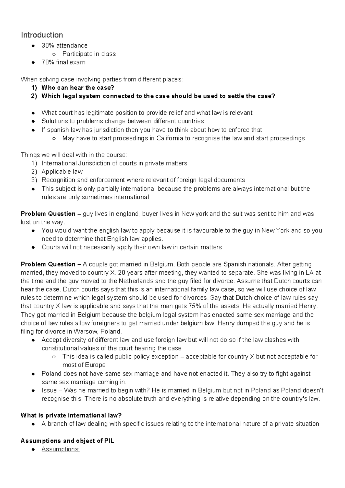 Private International Law (PIL) Notes: Jurisdiction, Applicable Law ...