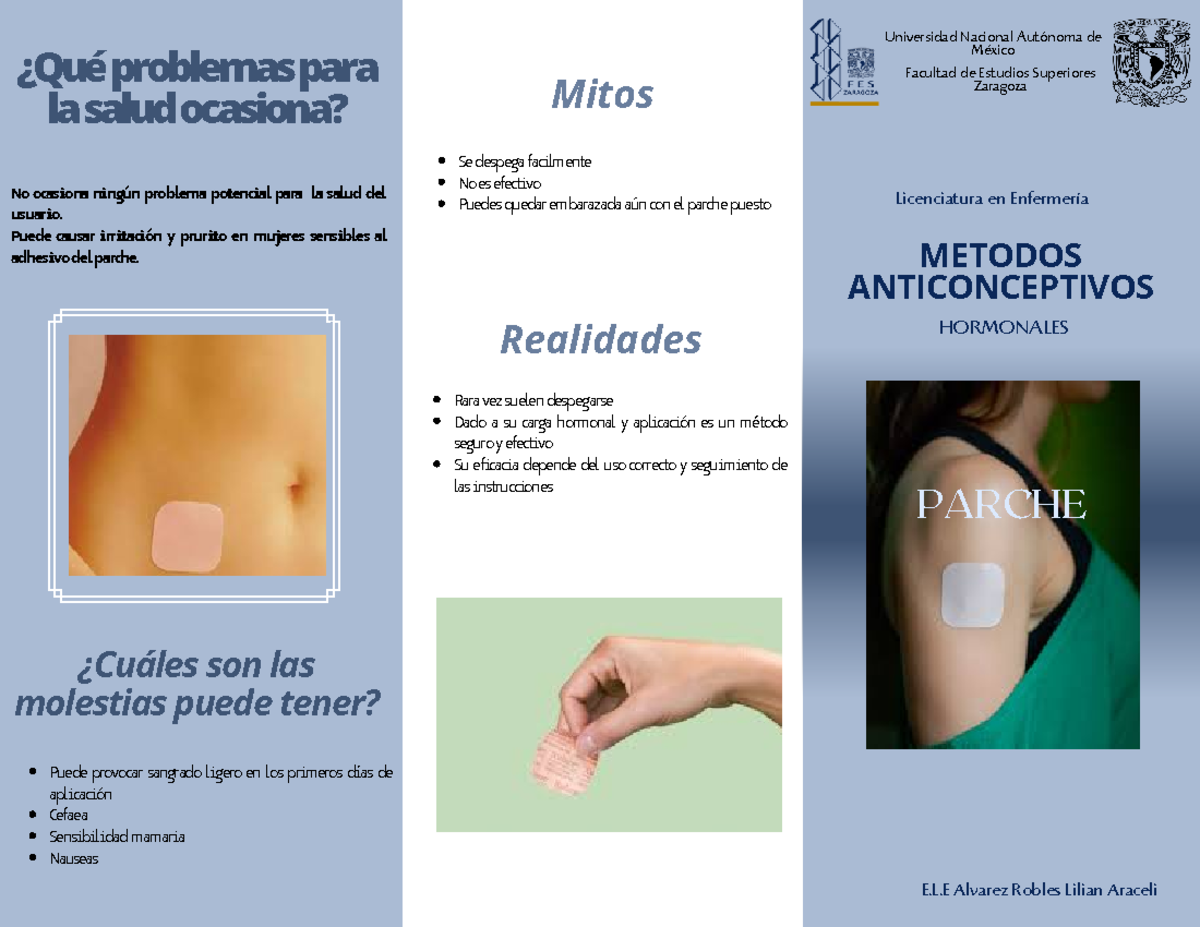 Método Anticonceptivo Parche: Efectividad y Consideraciones - ENF101 ...