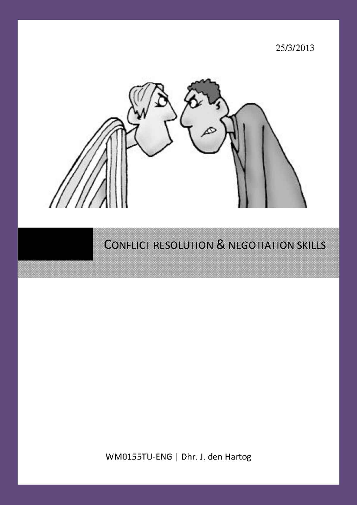WM0155TU-ENG | Essay on Conflict Resolution & Negotiation Skills ...
