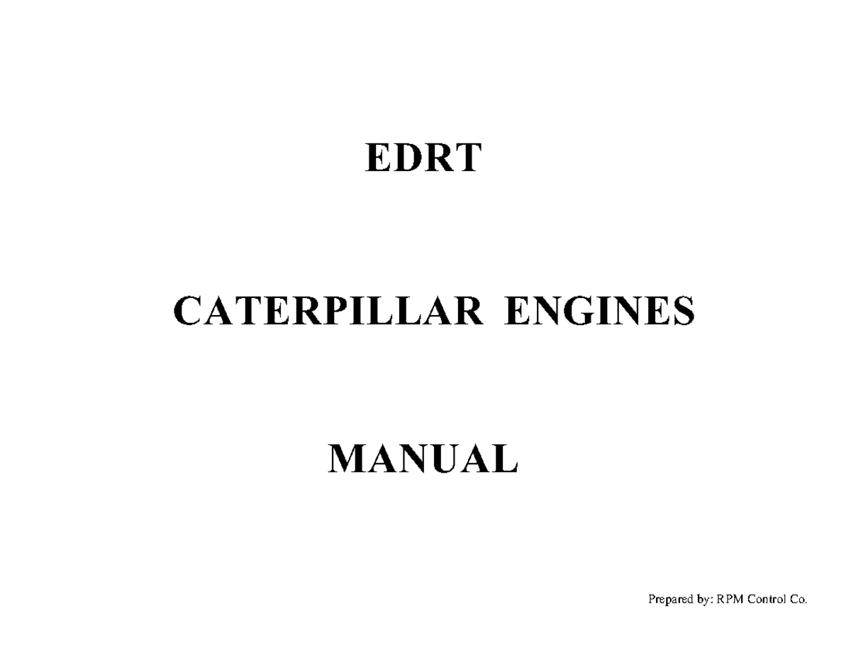 EDRT Caterpillar Engines Manual: Remote Throttle System Overview - Studocu