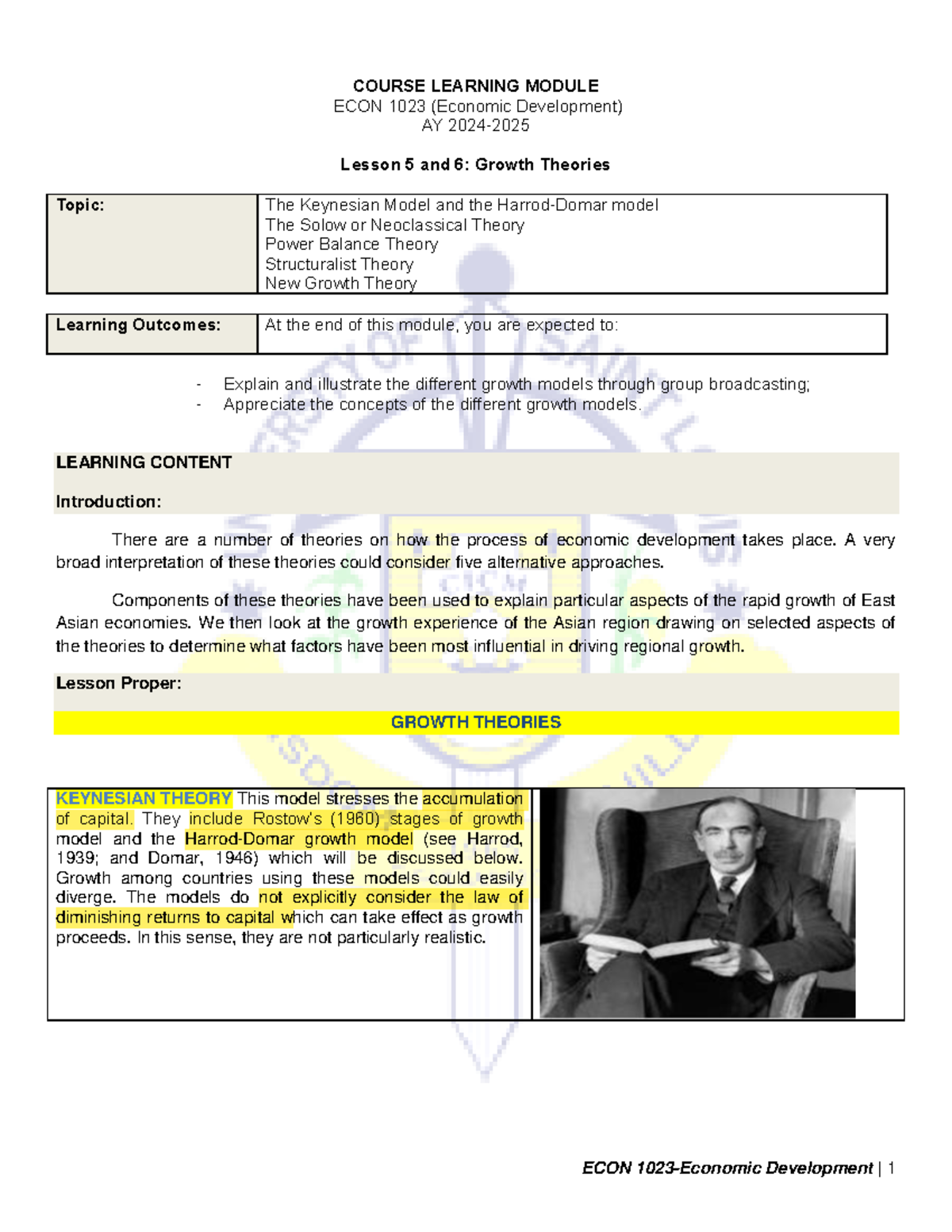 ECON-MOD-56 - econ - COURSE LEARNING MODULE ECON 1023 (Economic ...