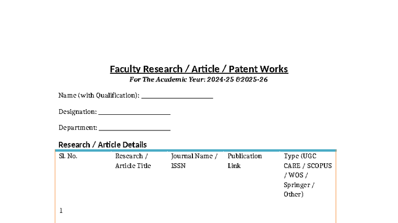 Faculty Research and Patent Format Updated - Faculty Research / Article ...