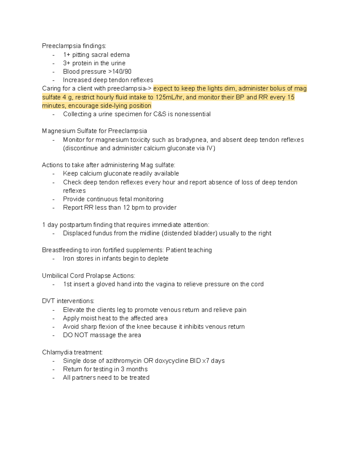Maternal Newborn ATI - Preeclampsia findings: - 1+ pitting sacral edema ...