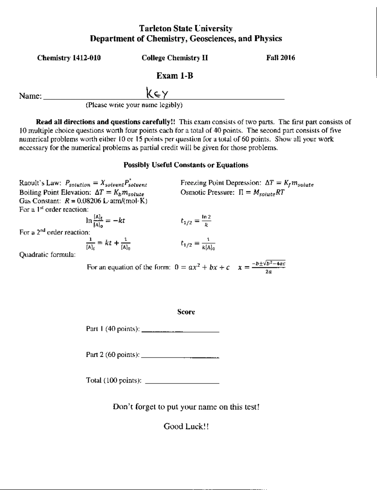 Chem 1412 lab report finished - Determination of a Solubility Product ...