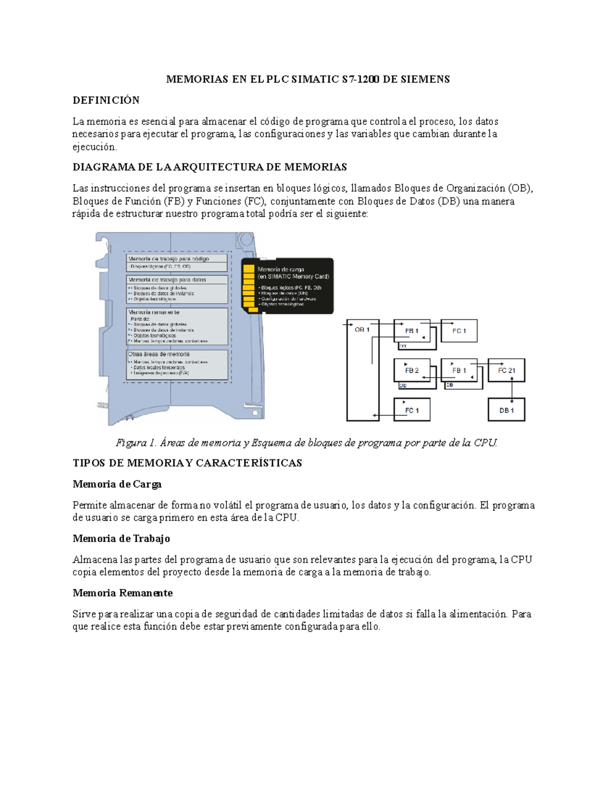Informe sobre la Memoria en PLC SIEMENS S7-1200: Tipos y Funciones ...
