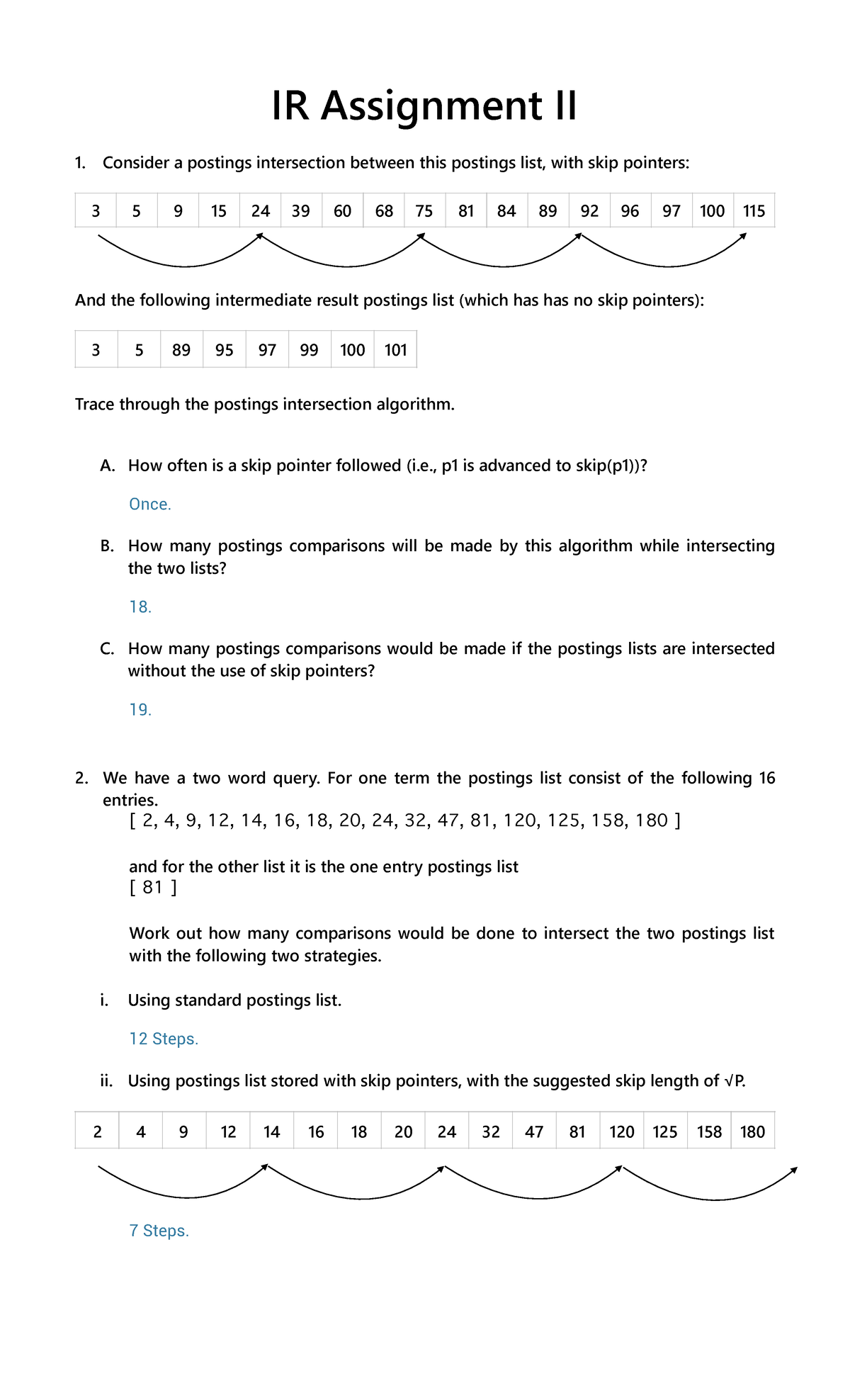 Ir2 Assignment Ii Postings Intersection With Skip Pointers Analysis 6784
