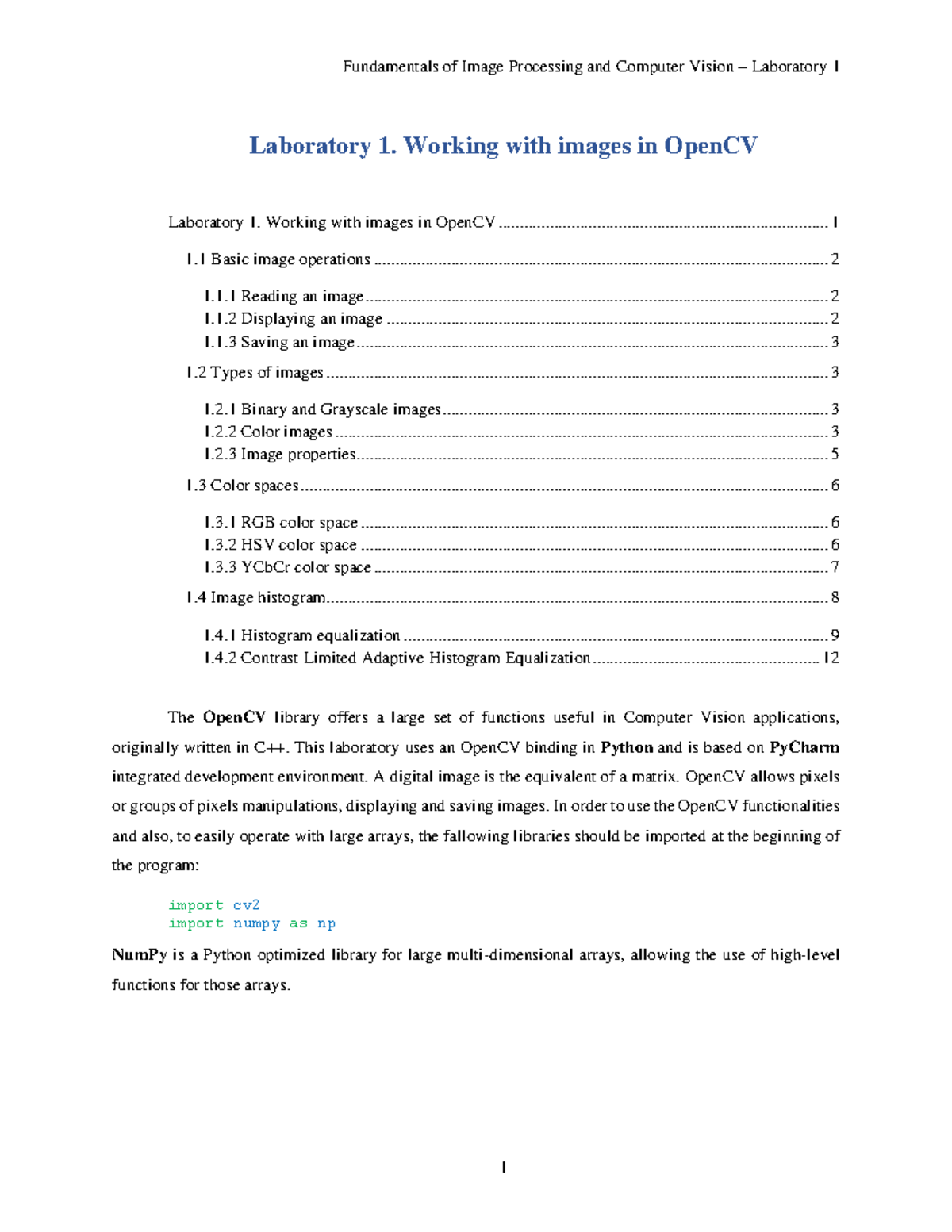 Lab-1: Image Processing with OpenCV - Basic Operations & Histograms ...