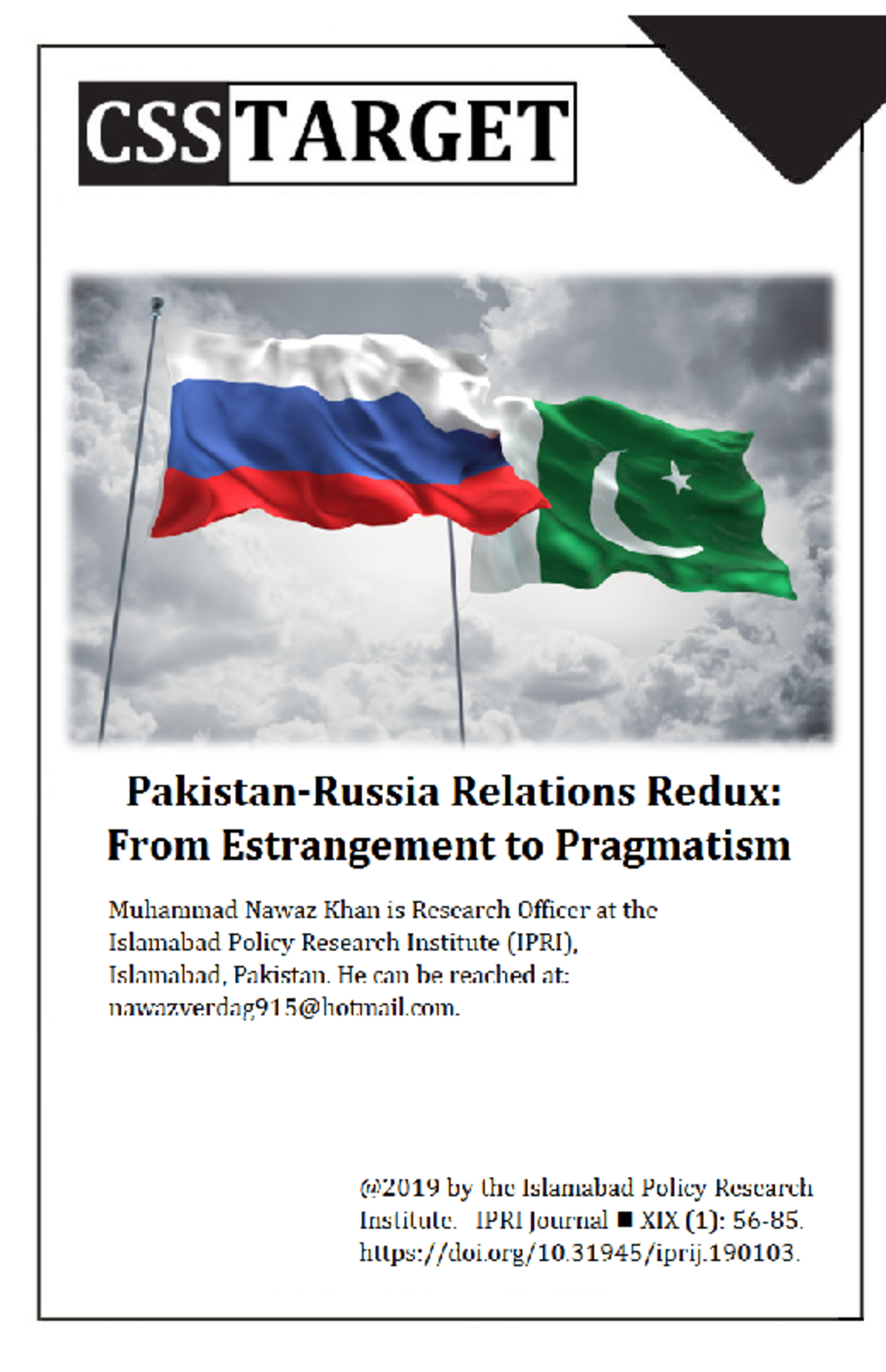 Pakistan-Russia Relations: From Estrangement to Strategic Engagement ...
