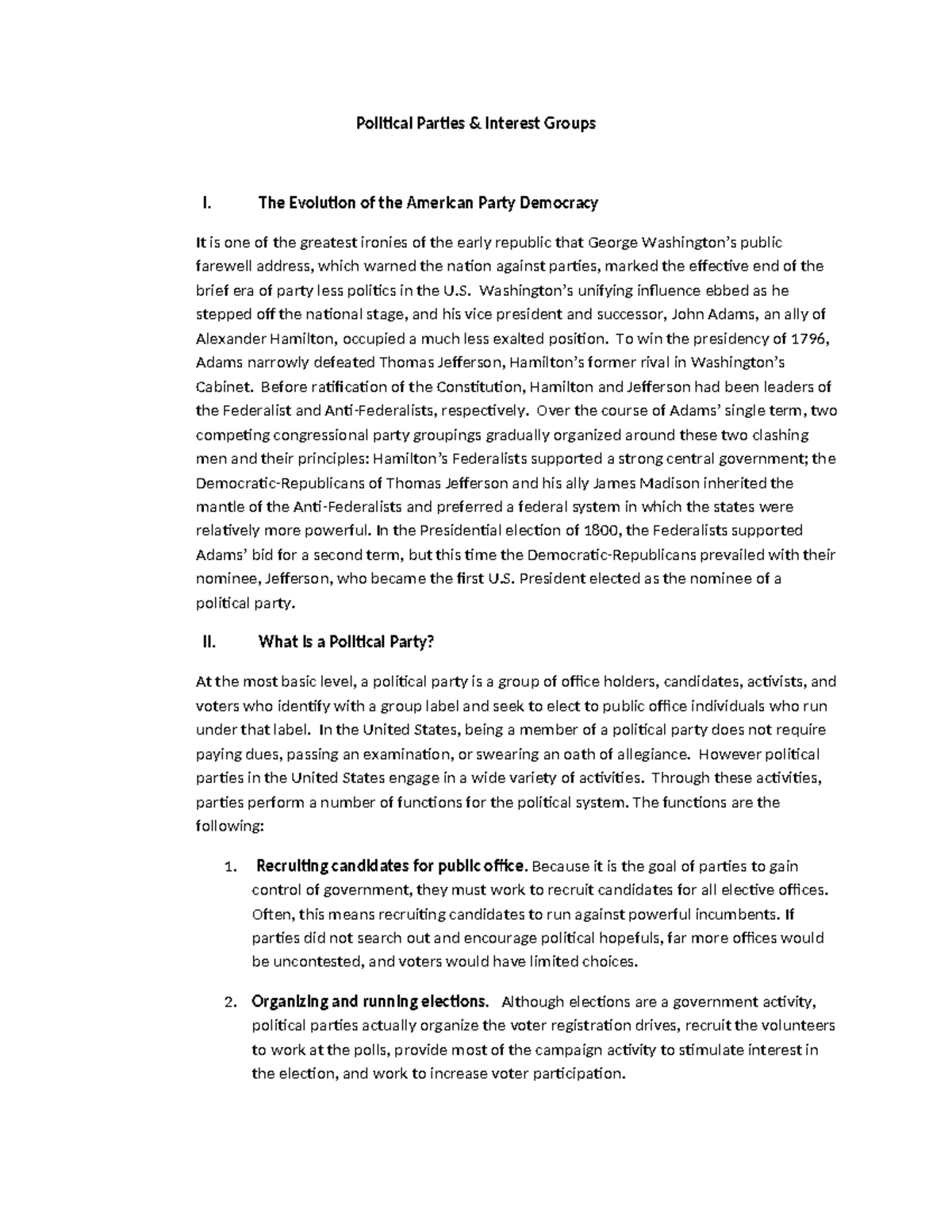 Political Parties Interest Groups - Political Parties & Interest Groups ...