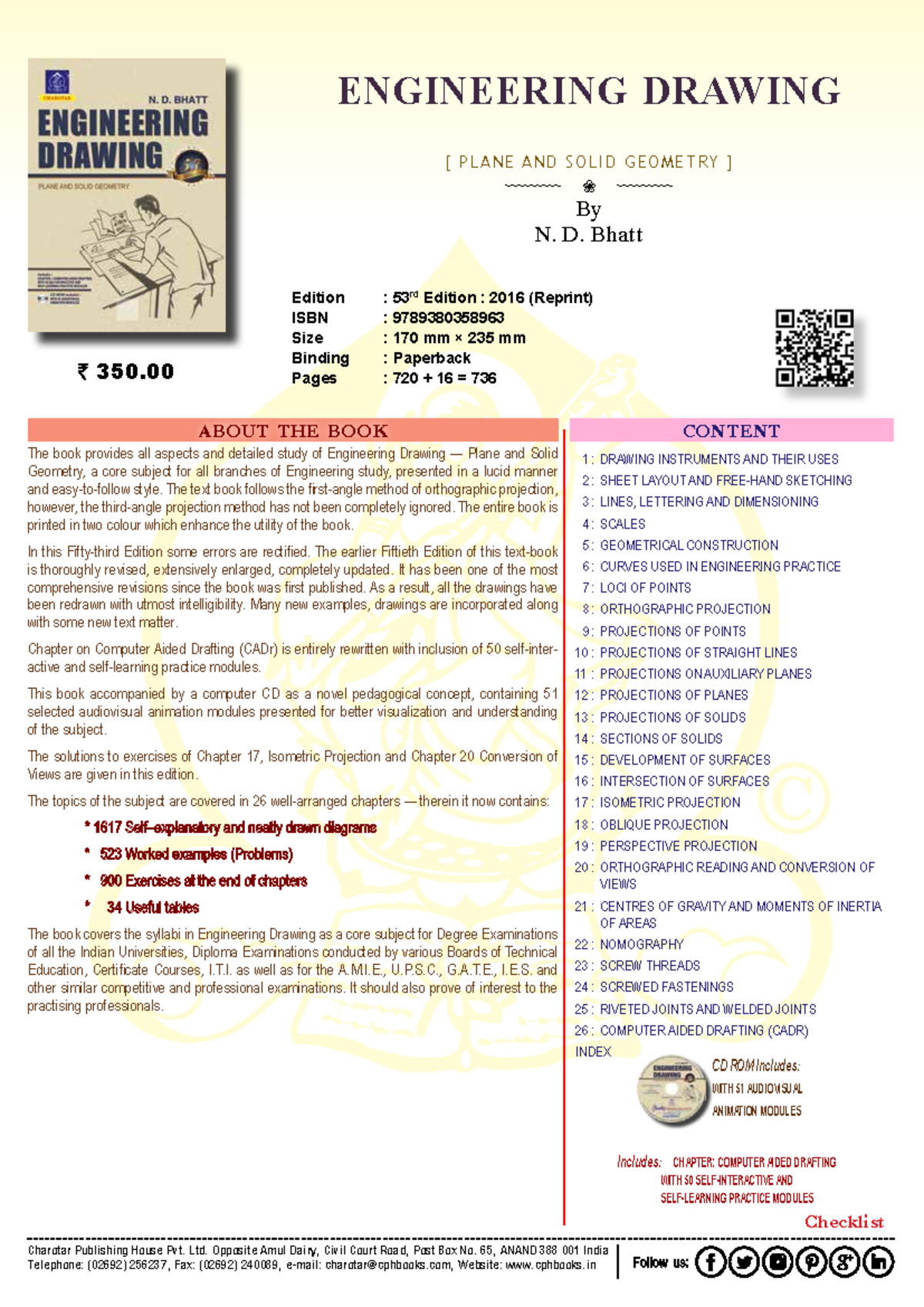 Engineering Drawing Essentials: Plane & Solid Geometry by N.D. Bhatt ...
