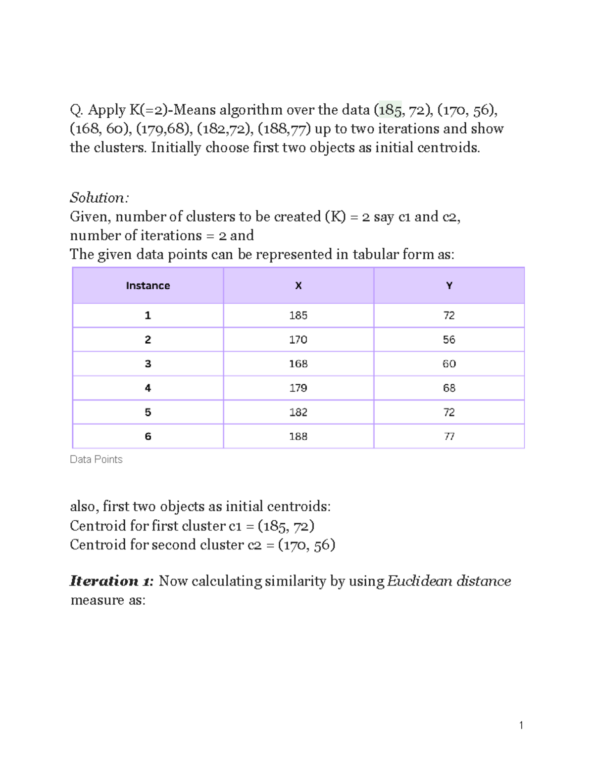 K-means Clustering Analysis: Iterations & Results (K=2) - Studocu