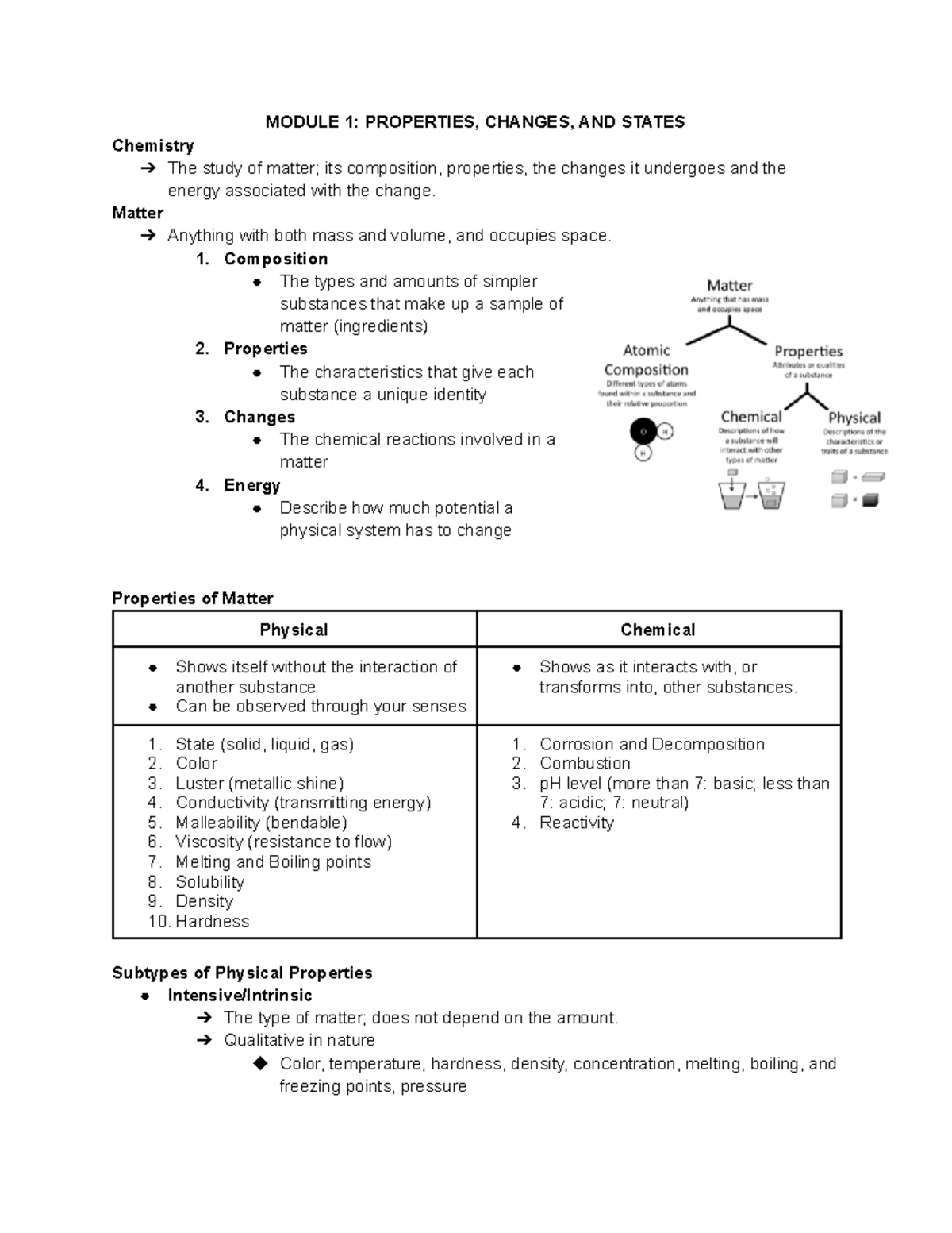 General Chemistry (CHEM 101) - Properties, Changes, and States - Studocu