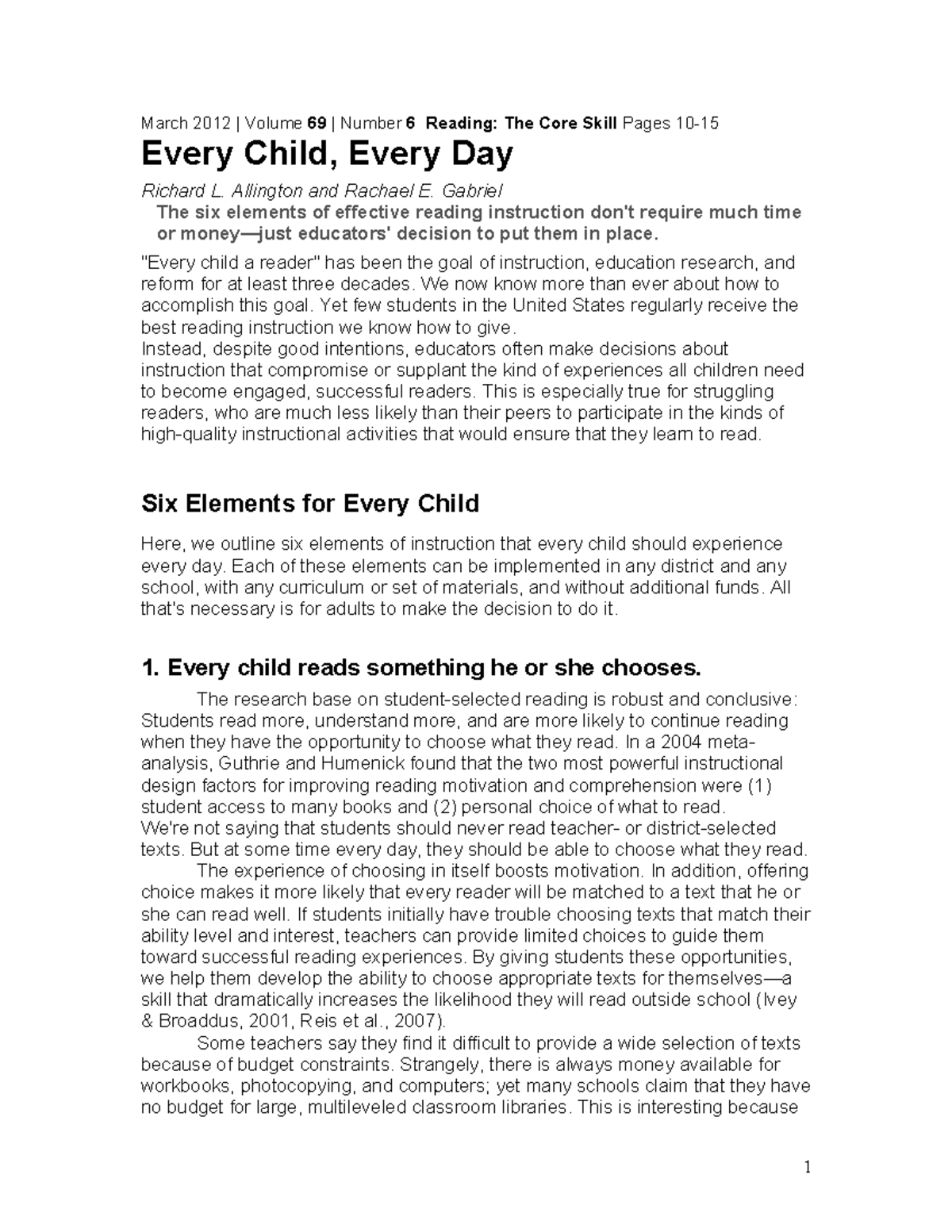 Allington - every child, every day (2012 ) - March 2012 | Volume 69 ...