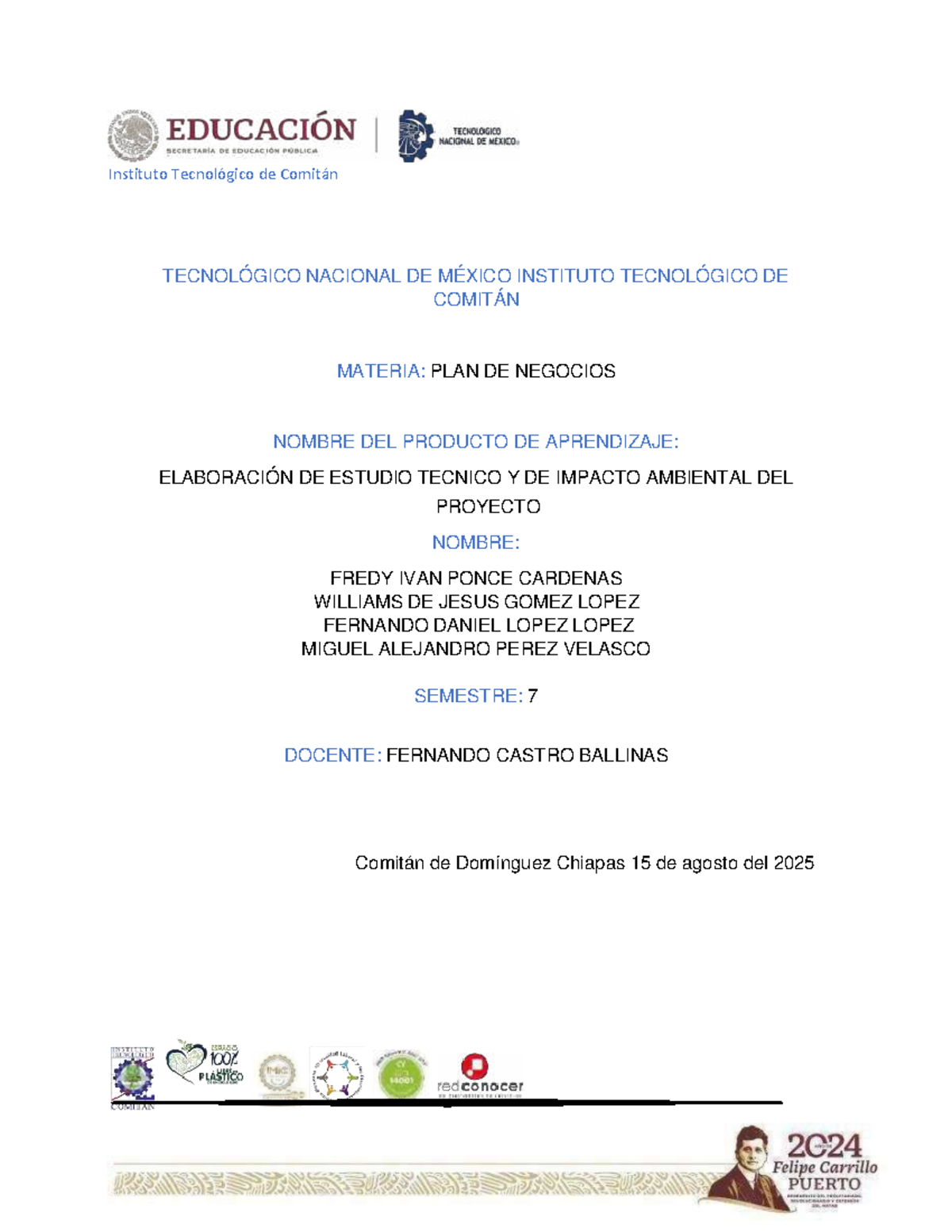 Actividad Presencial Septima Unidad - Instituto Tecnológico de Comitán ...