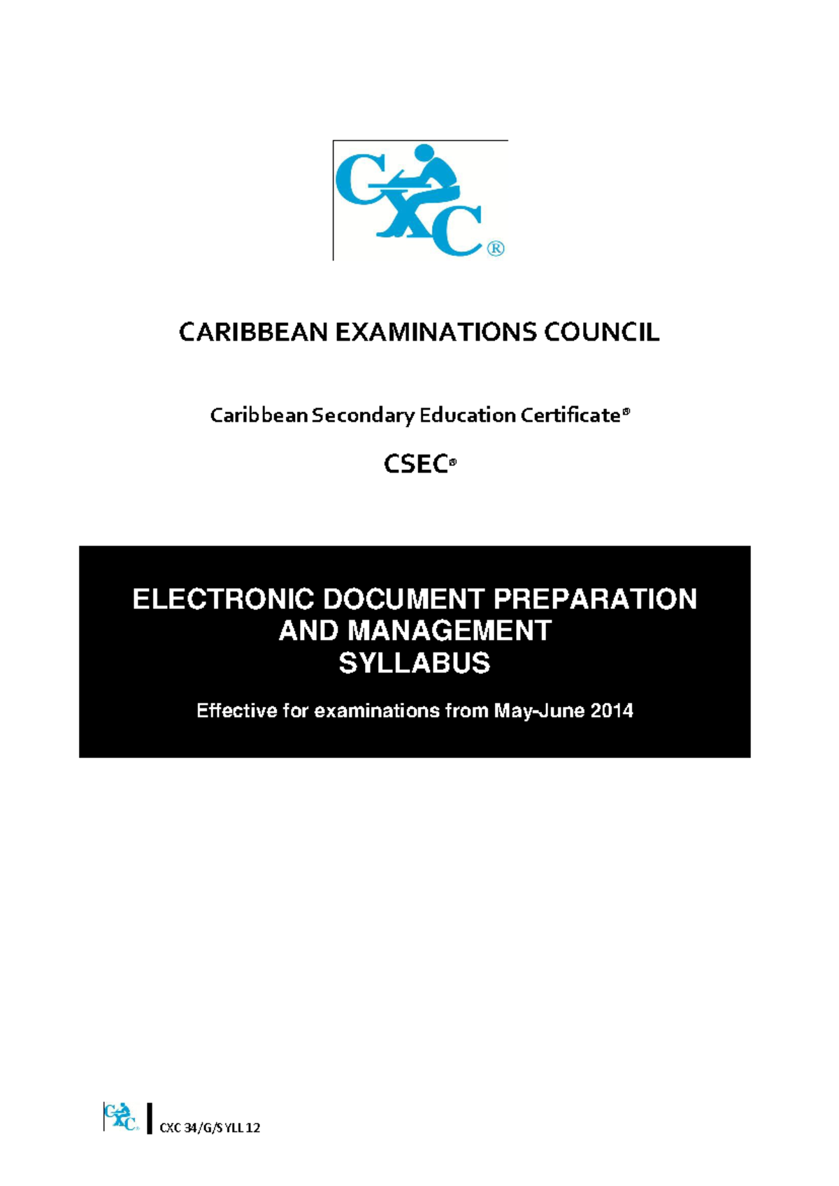 CSEC® Electronic Document Preparation & Management Syllabus Overview ...