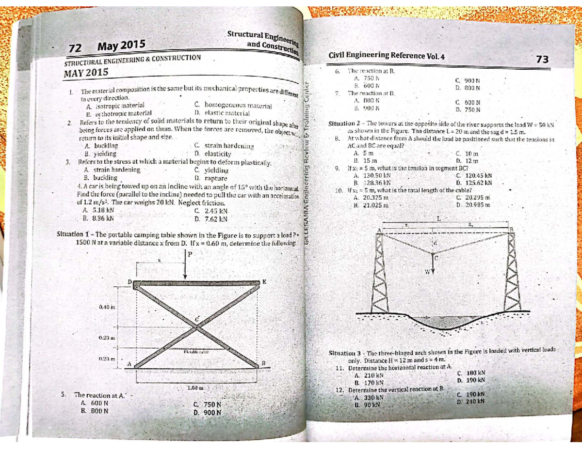 PSAD 2015 May Structural Engineering & Construction Exam Review - Studocu