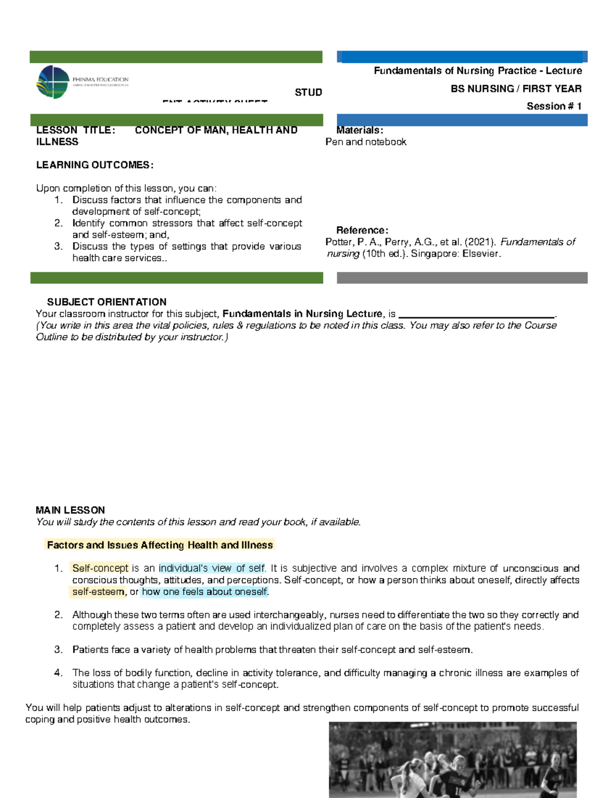 BS Nursing 1st Year - Fundamentals of Nursing Lec: Self-Concept ...