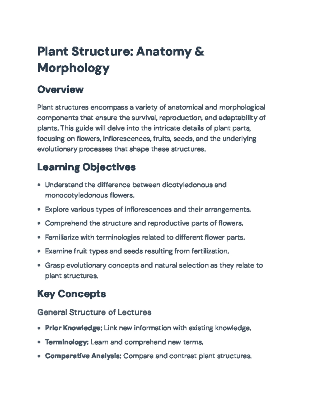 Plant Structure: Anatomy & Morphology - Key Concepts Overview - Plant ...