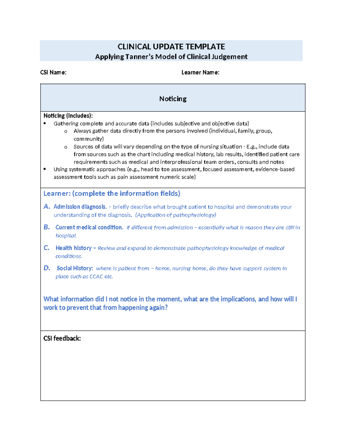 Reflective Critical Analysis of Clinical Judgement Model (2605) - Studocu