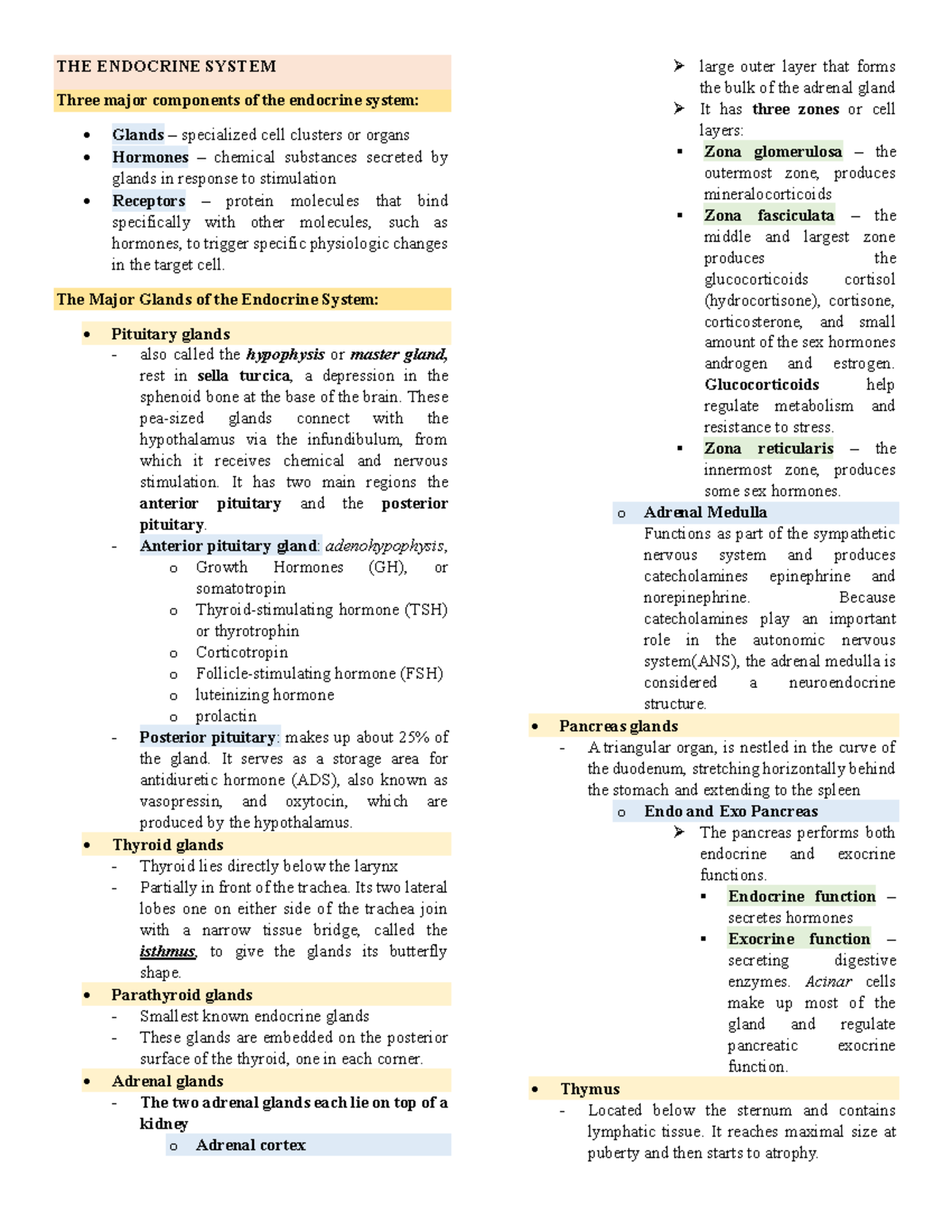 Final Exam Notes - Human Anatomy (ANAT 101) - Studocu