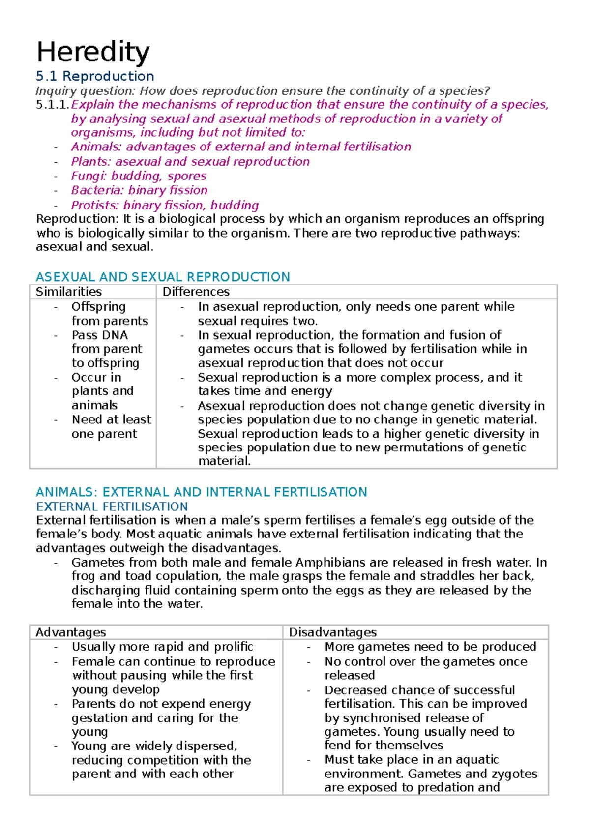Biology Notes Year 12: Plant Reproduction and Pollination Processes ...