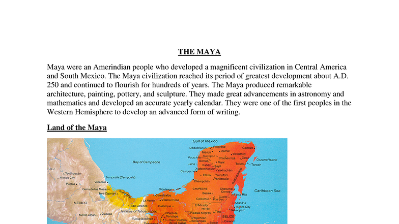 B. The Maya Civilization: History, Culture, and Legacy - Studocu